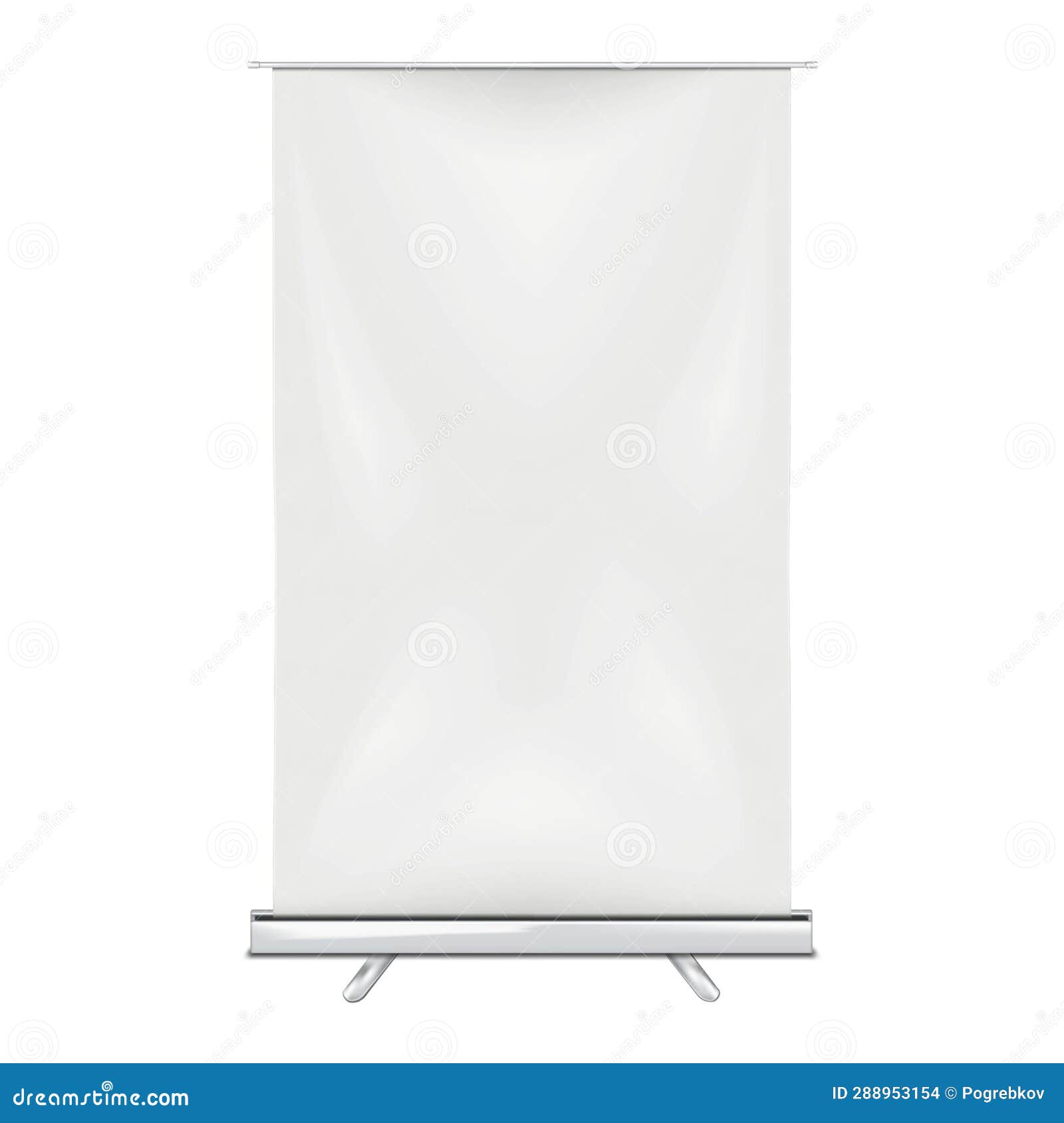 Blank Vertical Roll-up Banner Stand Vector Mock-up. Pull-up Roller ...