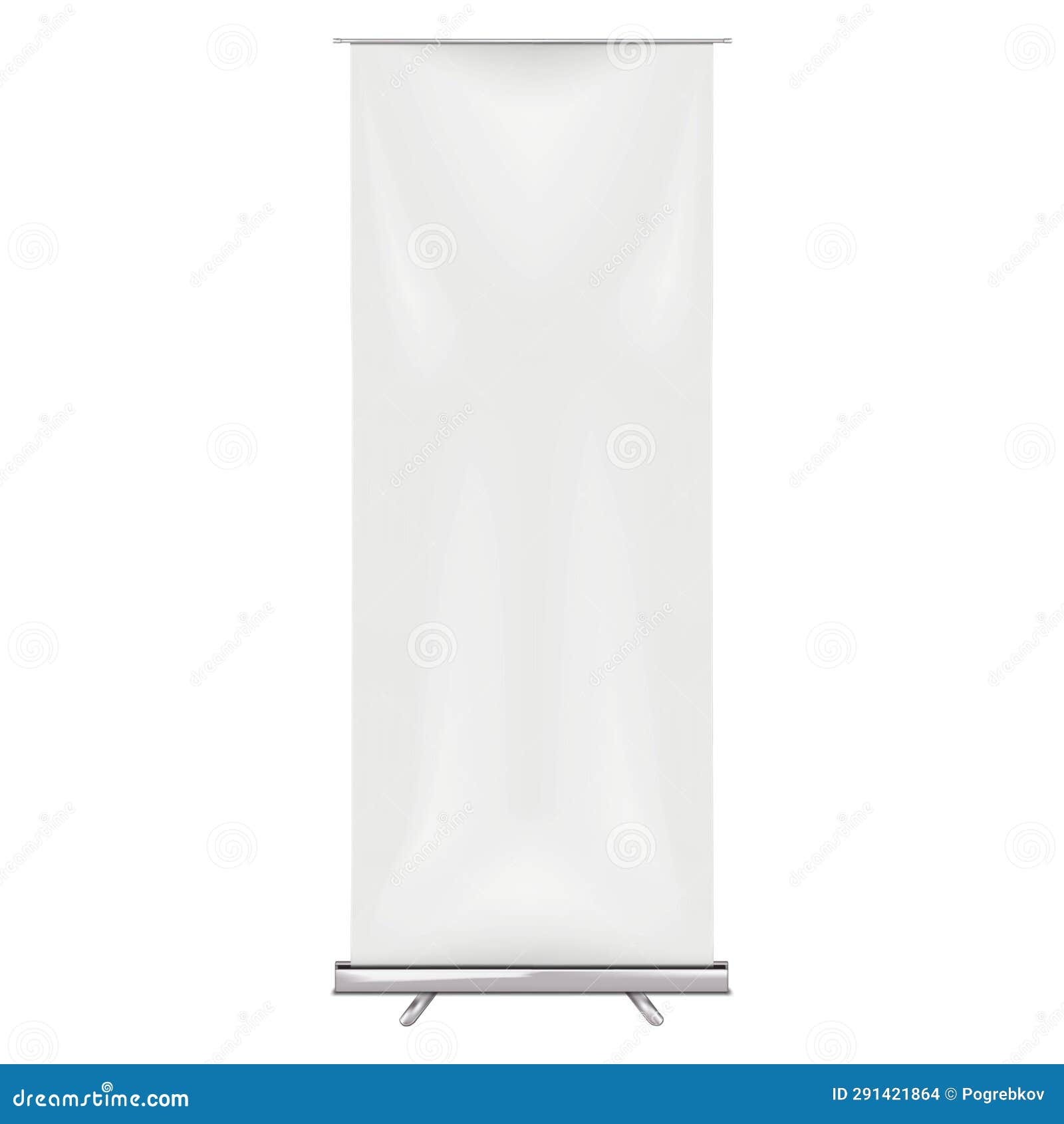Blank Vertical Roll-up Banner Stand Vector Mock-up. Pull-up Roller ...