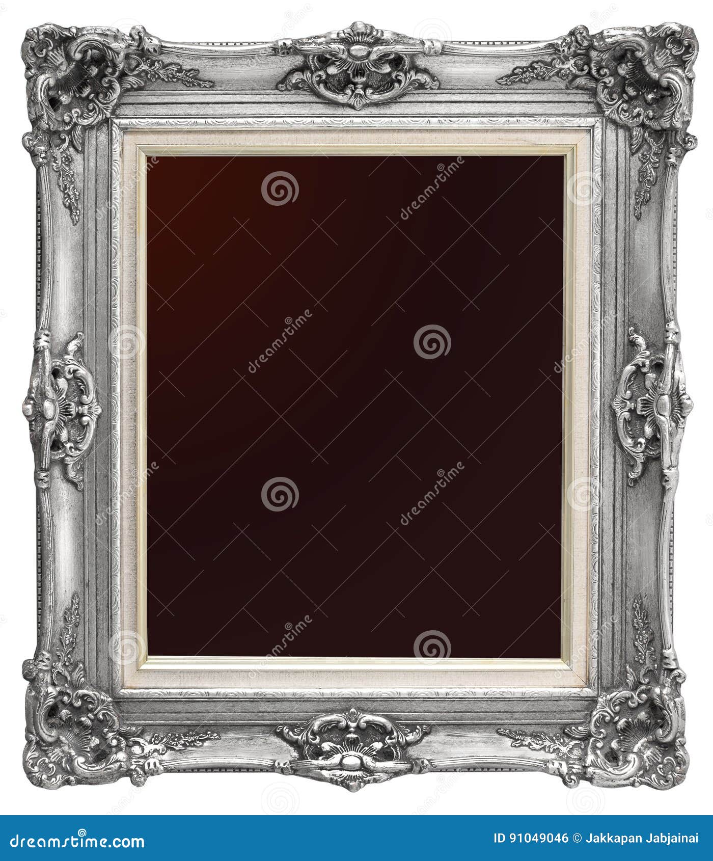 Blank of Vertical Vintage Metal Picture Frame Stock Photo - Image of ...