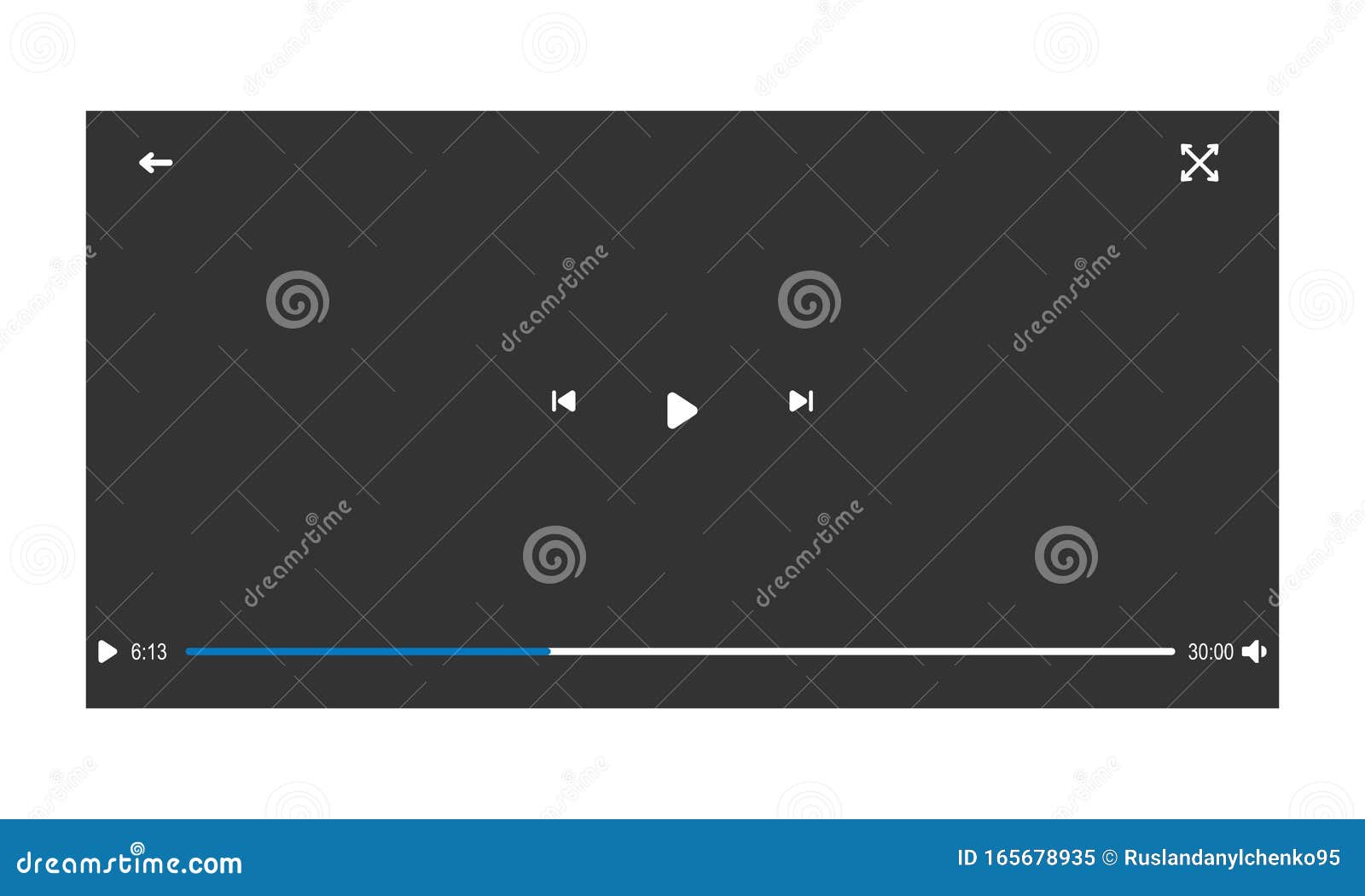 Blank Video Screen. Video Player Interface Stock Vector - Illustration ...