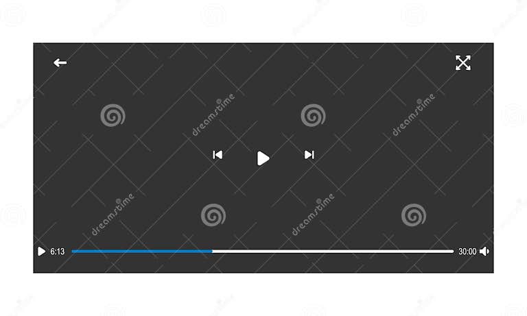 Blank Video Screen. Video Player Interface Stock Vector - Illustration ...