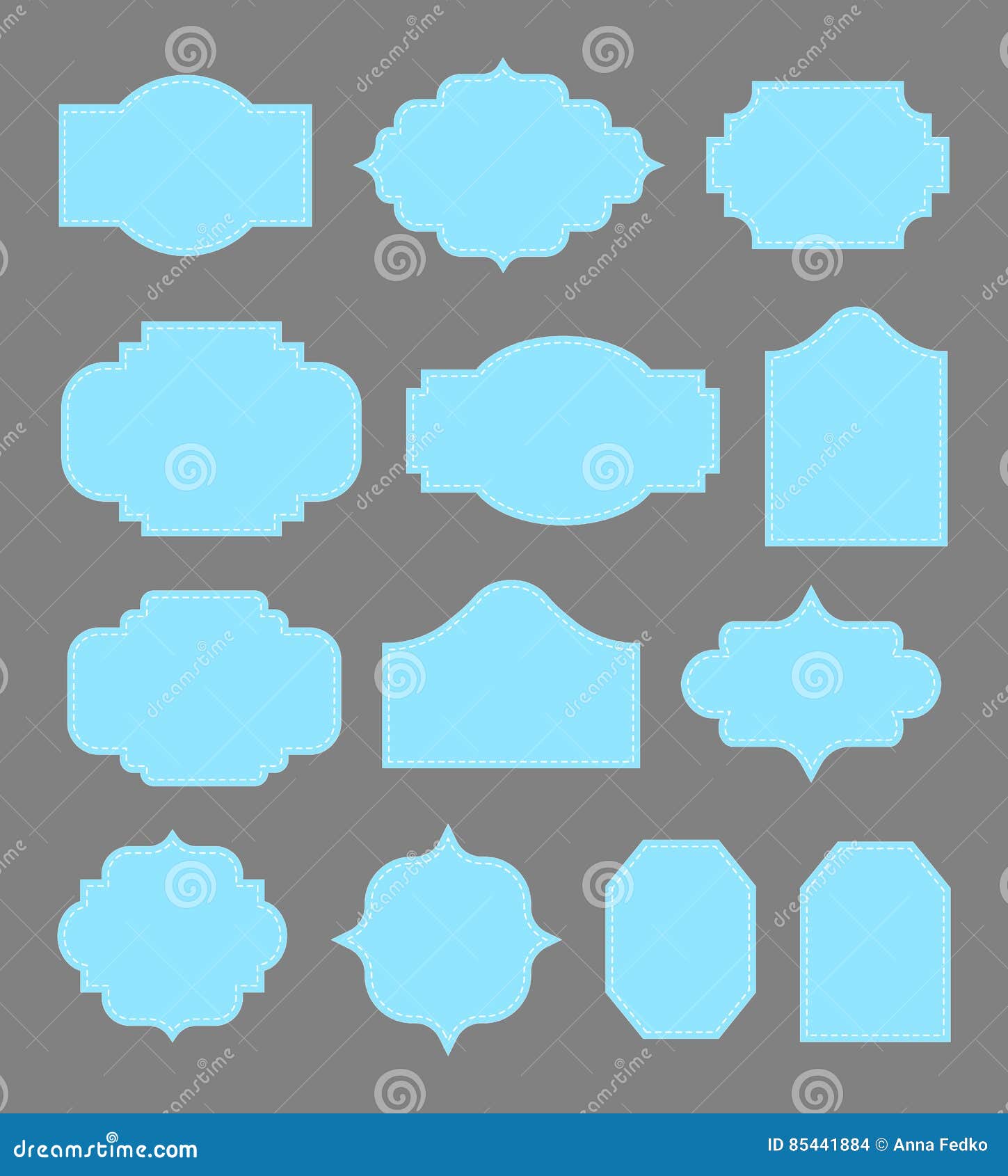 Blank Vintage Blue Labels Set, Stock Illustration - Illustration of ...