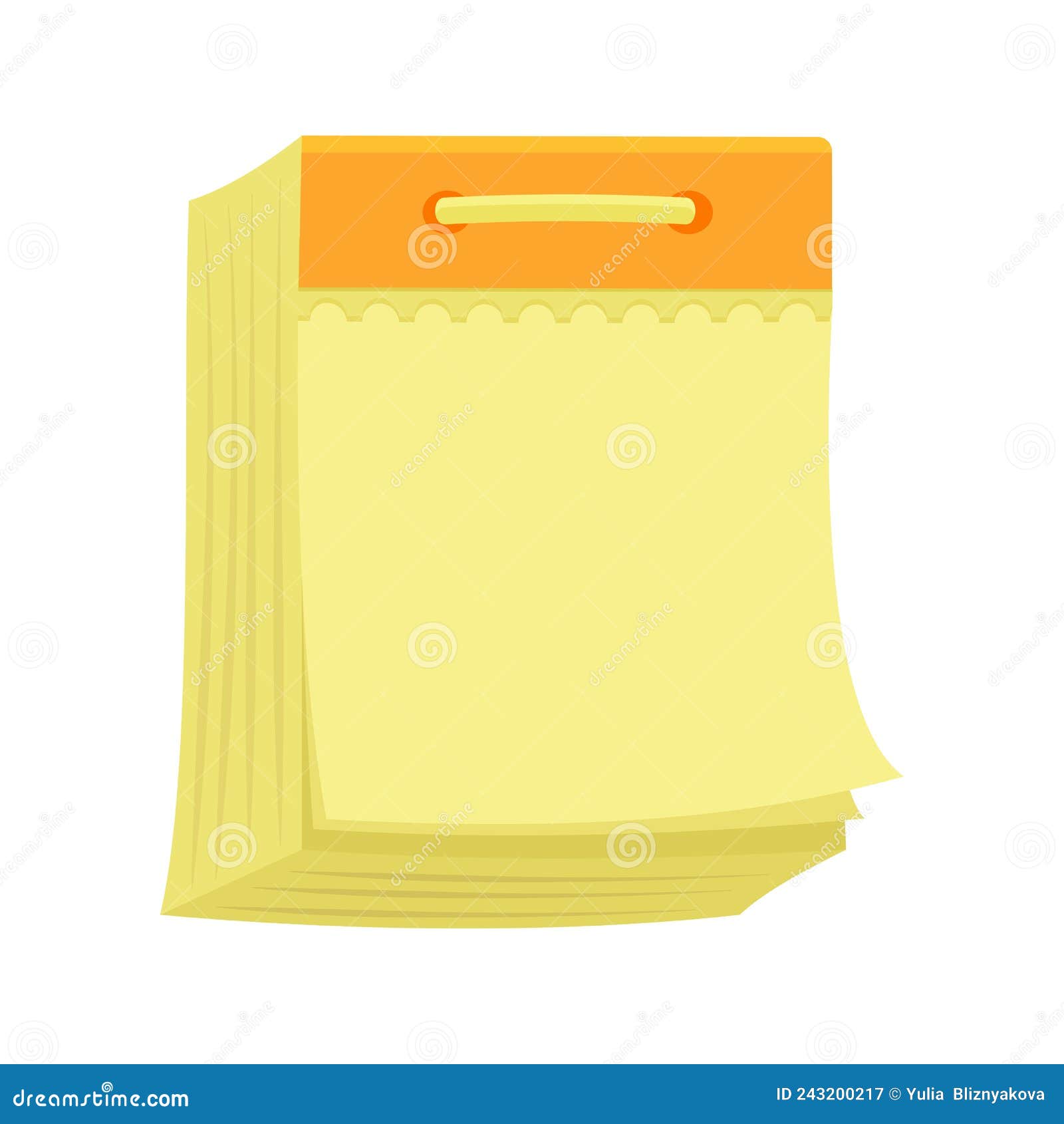 Blank Vintage Calendar with Tear-off Pages. Notepad Open for Notes ...