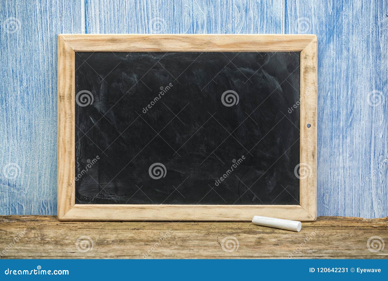 Blank Vintage Chalkboard on Rustic Background Stock Image - Image of ...