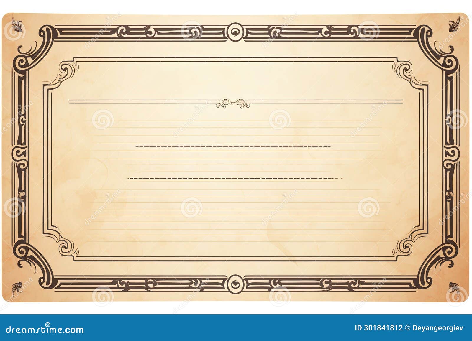 Blank Vintage College Certificates. Student Border Template. Stock ...