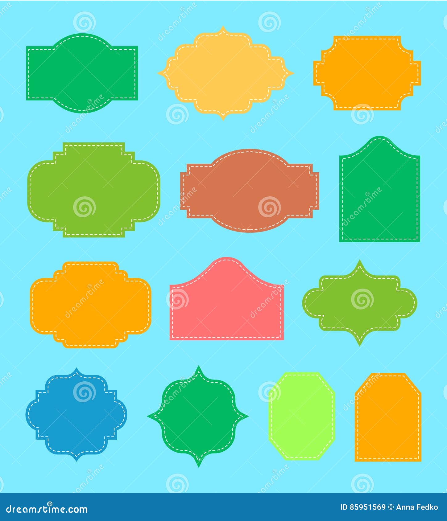 Blank Vintage Colorful Labels Set, Vector Stock Vector - Illustration ...