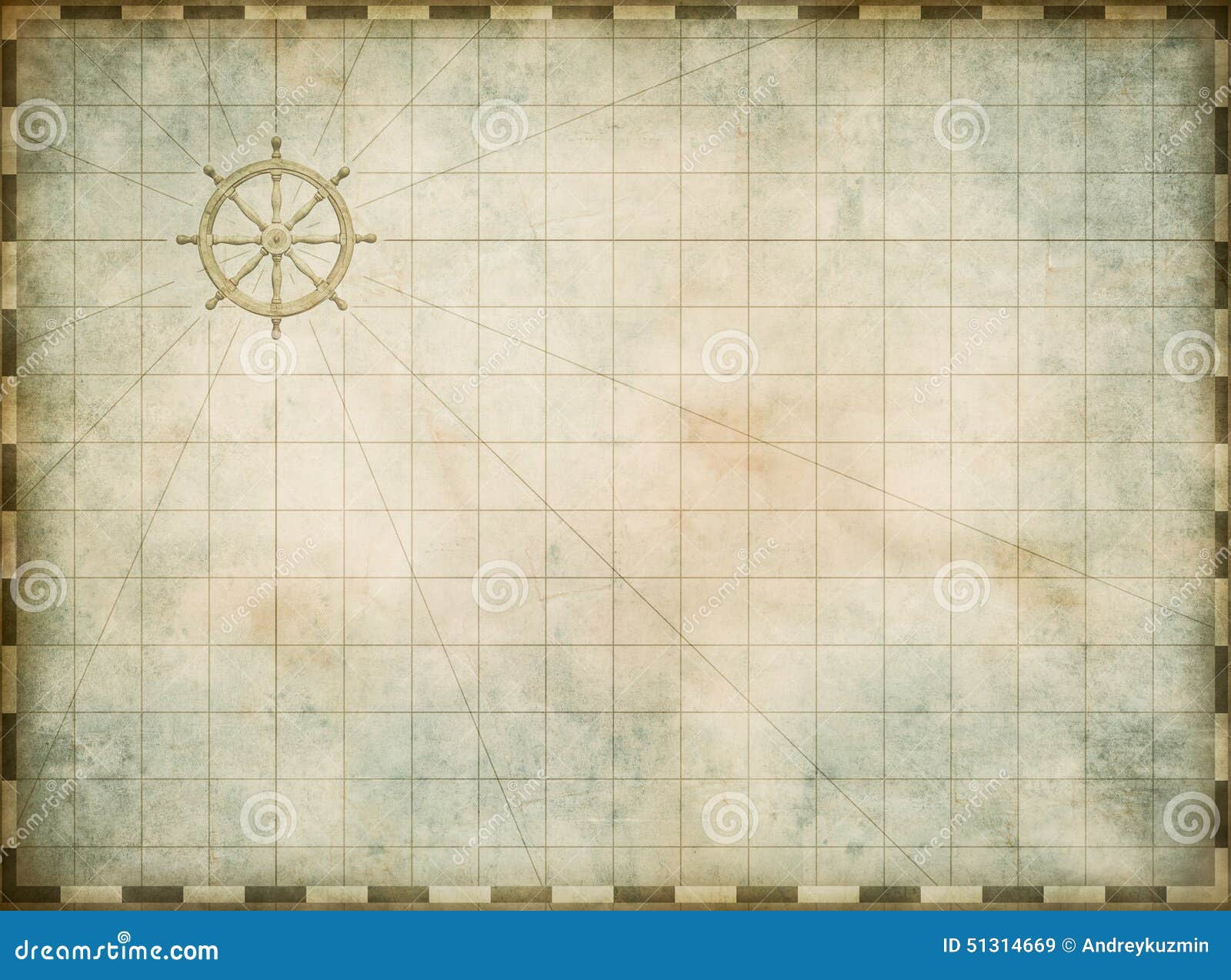 Blank Vintage Nautical Map on Worn Parchment Stock Image - Image of ...