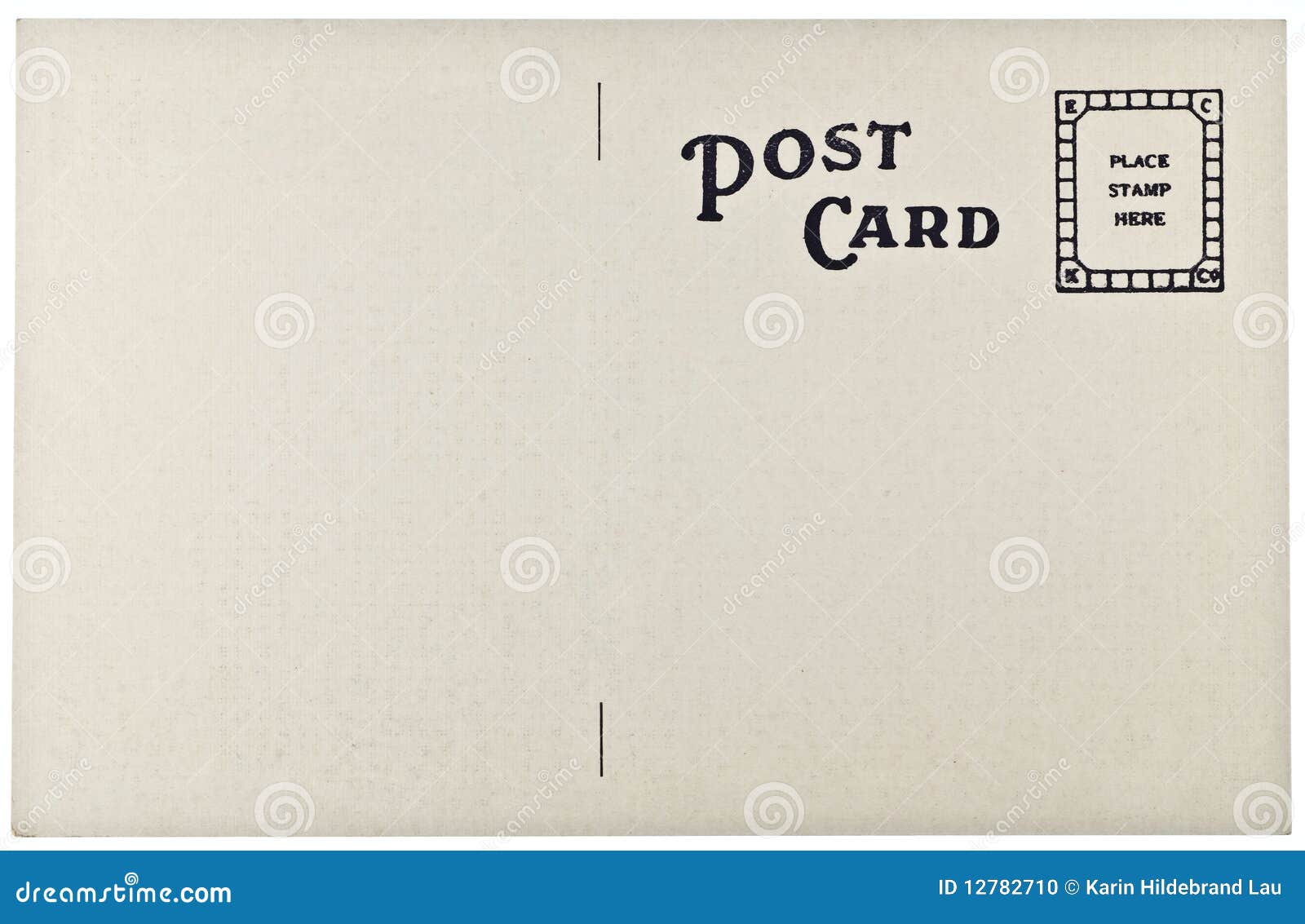 Blank Vintage Postcard stock photo. Image of blank, aged - 12782710