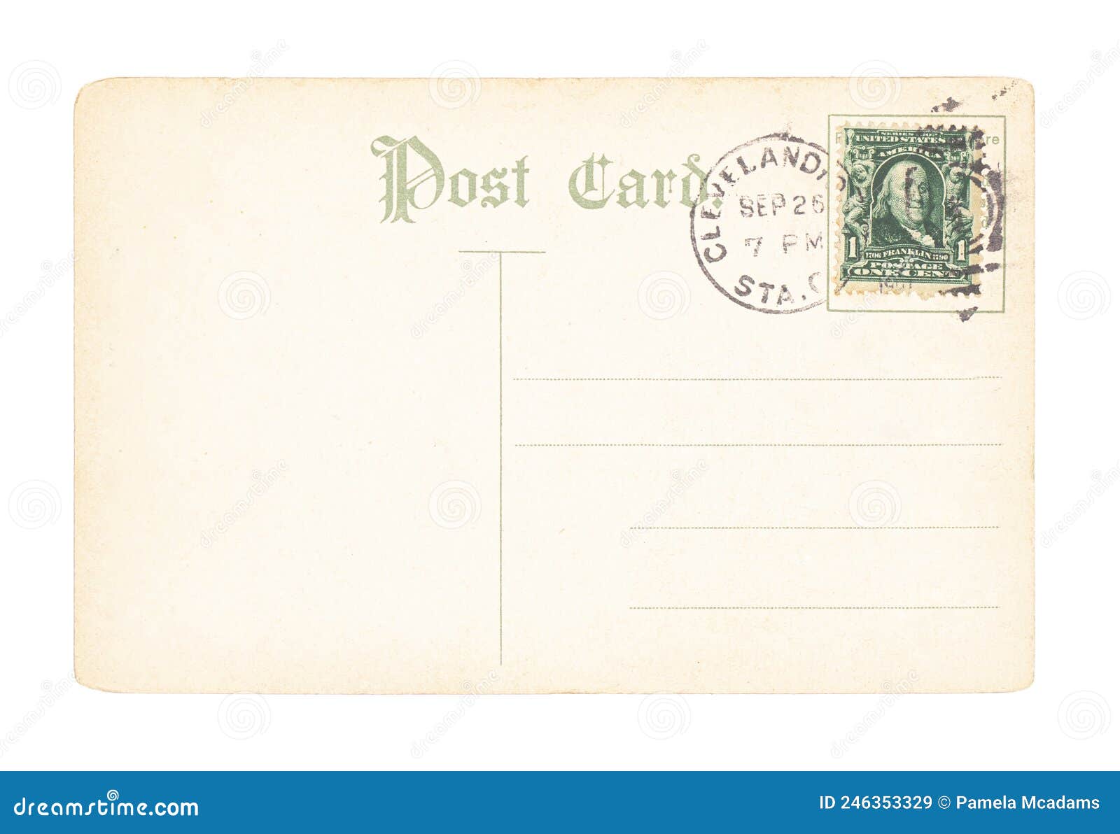 Blank Vintage Postcard on a White Background Editorial Stock Image ...