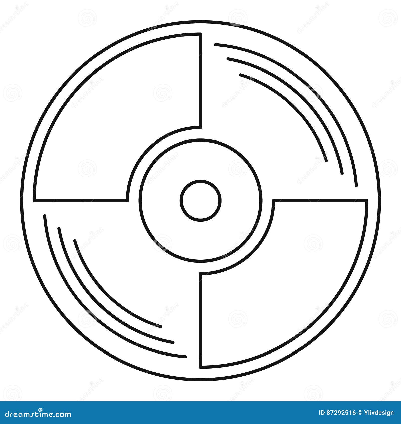 Blank Vinyl Record Icon, Outline Style Stock Vector - Illustration of ...