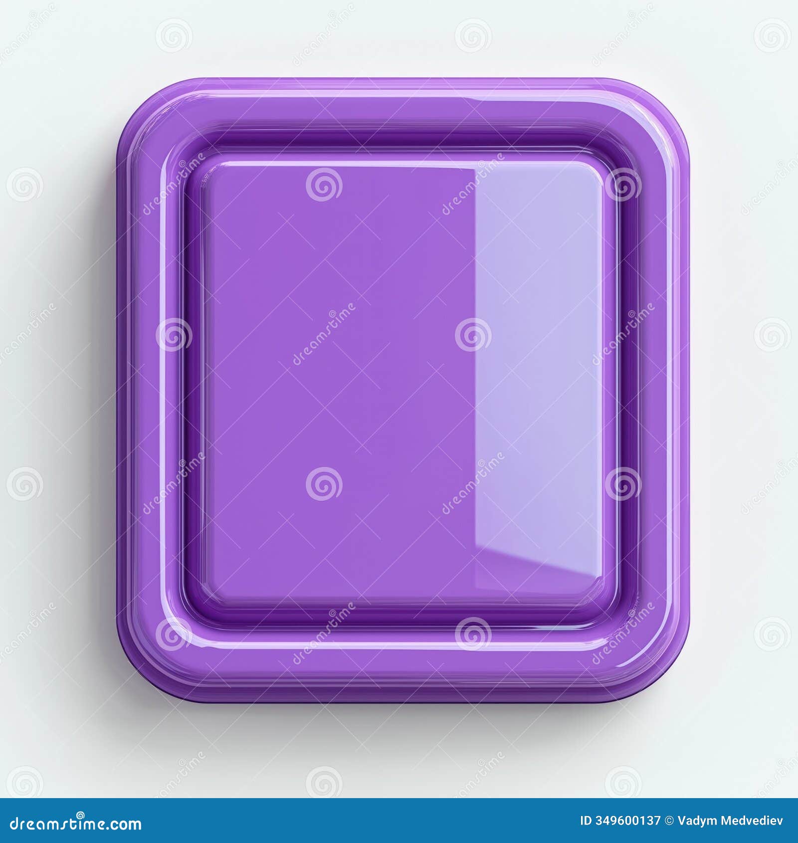 Blank Violet Square Button with Round Corners. Modern Design. Flat ...