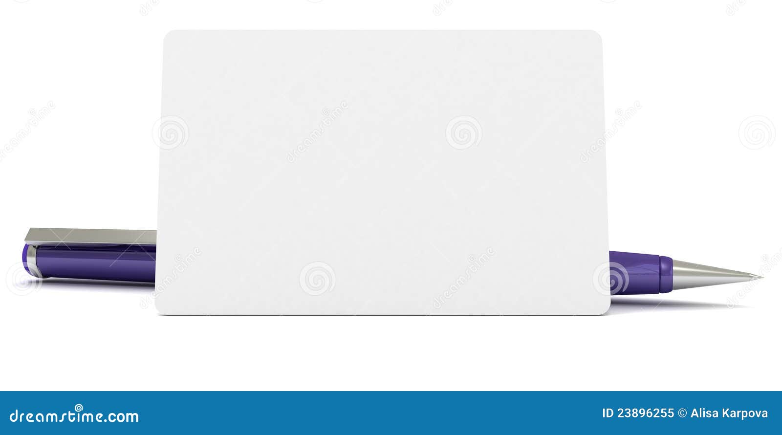 Blank Visit Card for Text with Blue Pen Stock Image - Image of identity ...