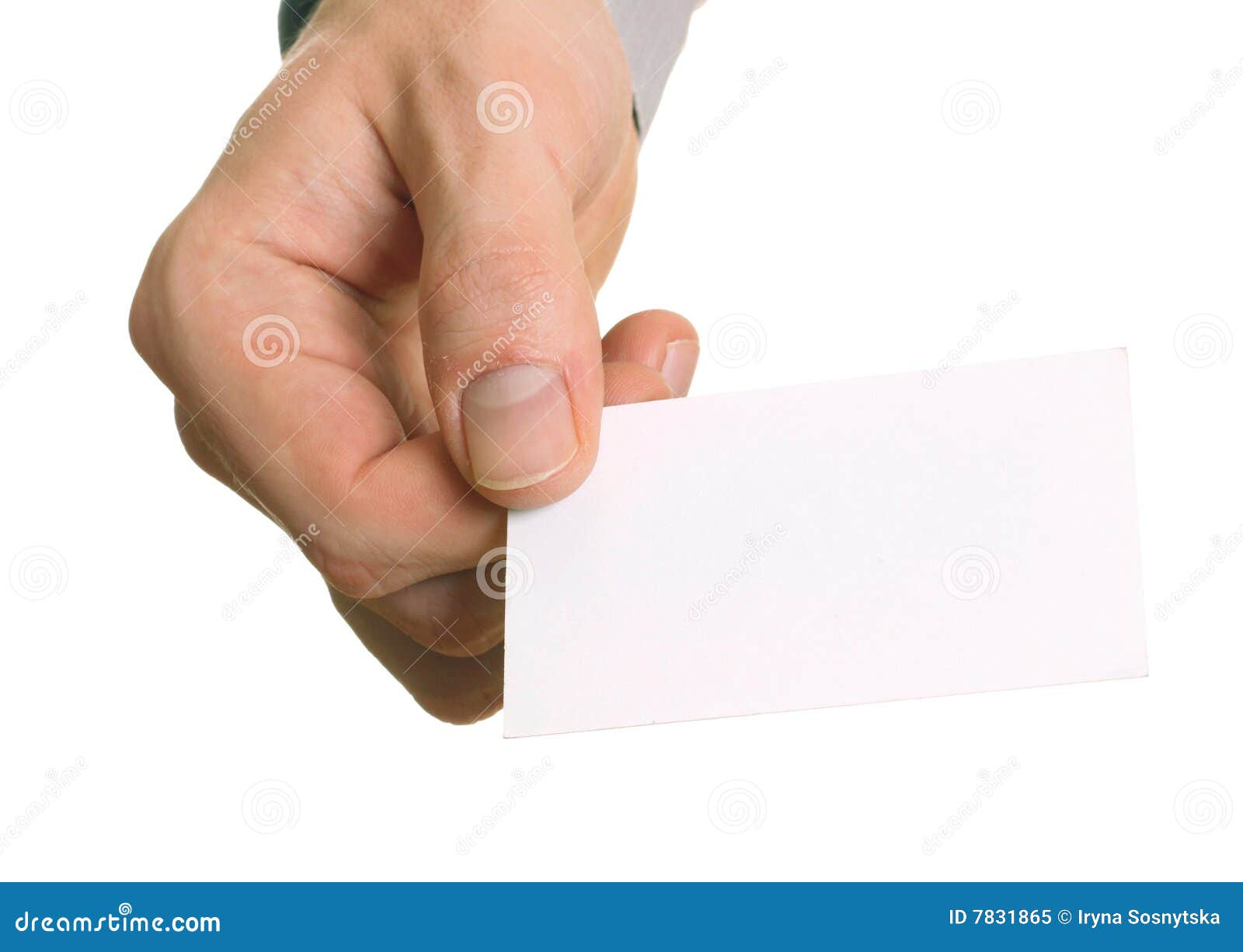 Blank Visiting Card in Hand Stock Image - Image of card, business: 7831865