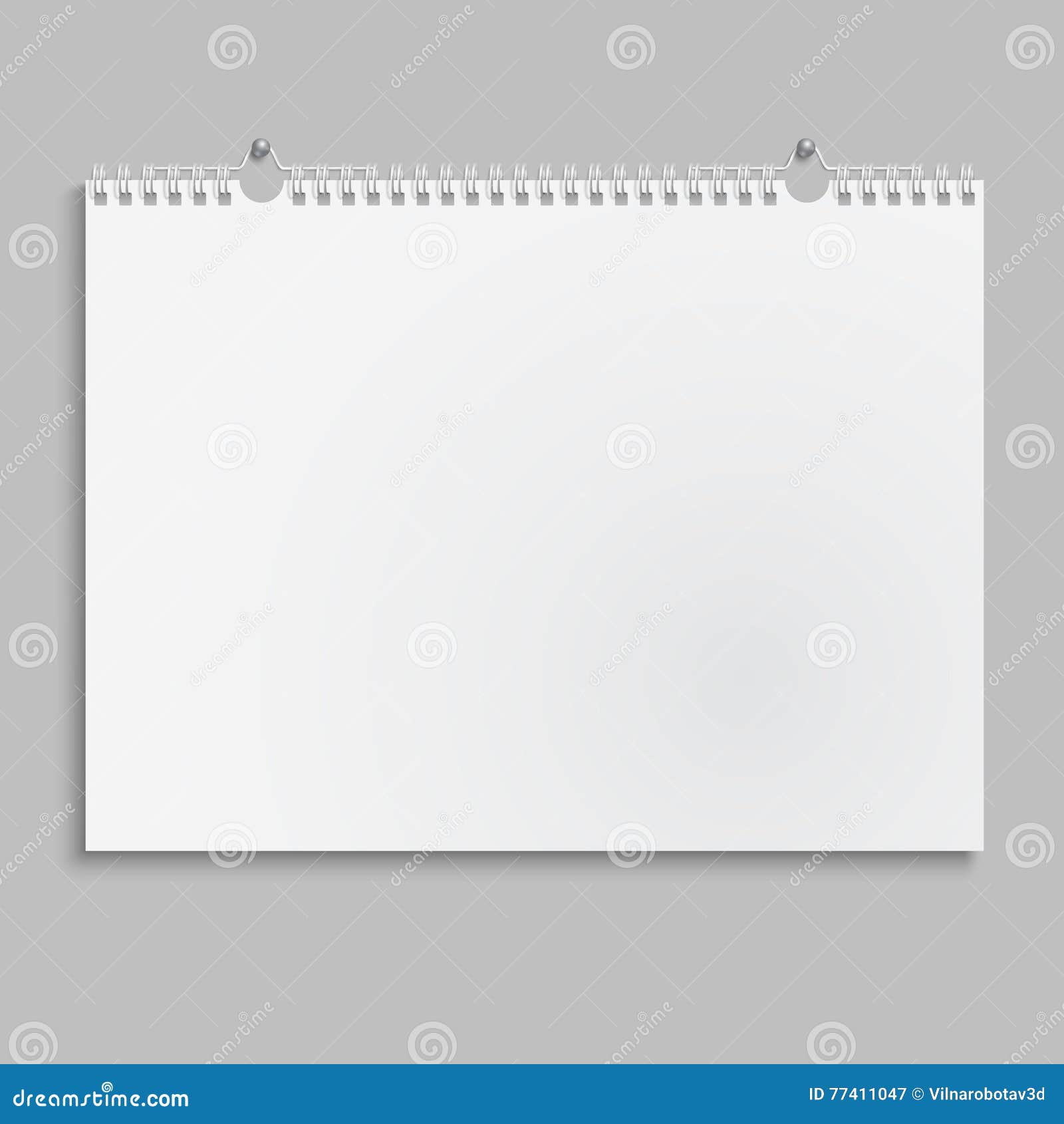 Blank Wall Calendar with Spring. Stock Vector - Illustration of report ...