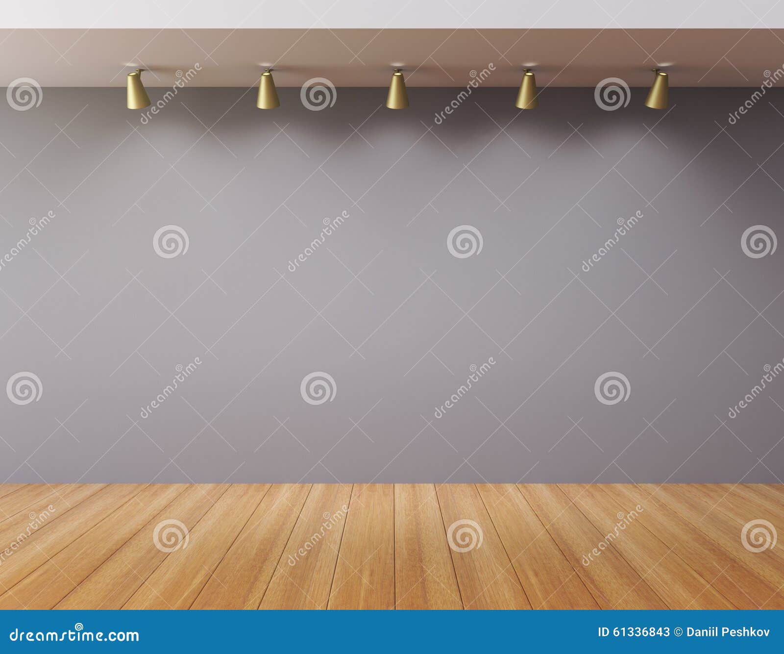 Blank Wall in an Empty Gallery Stock Image - Image of room ...
