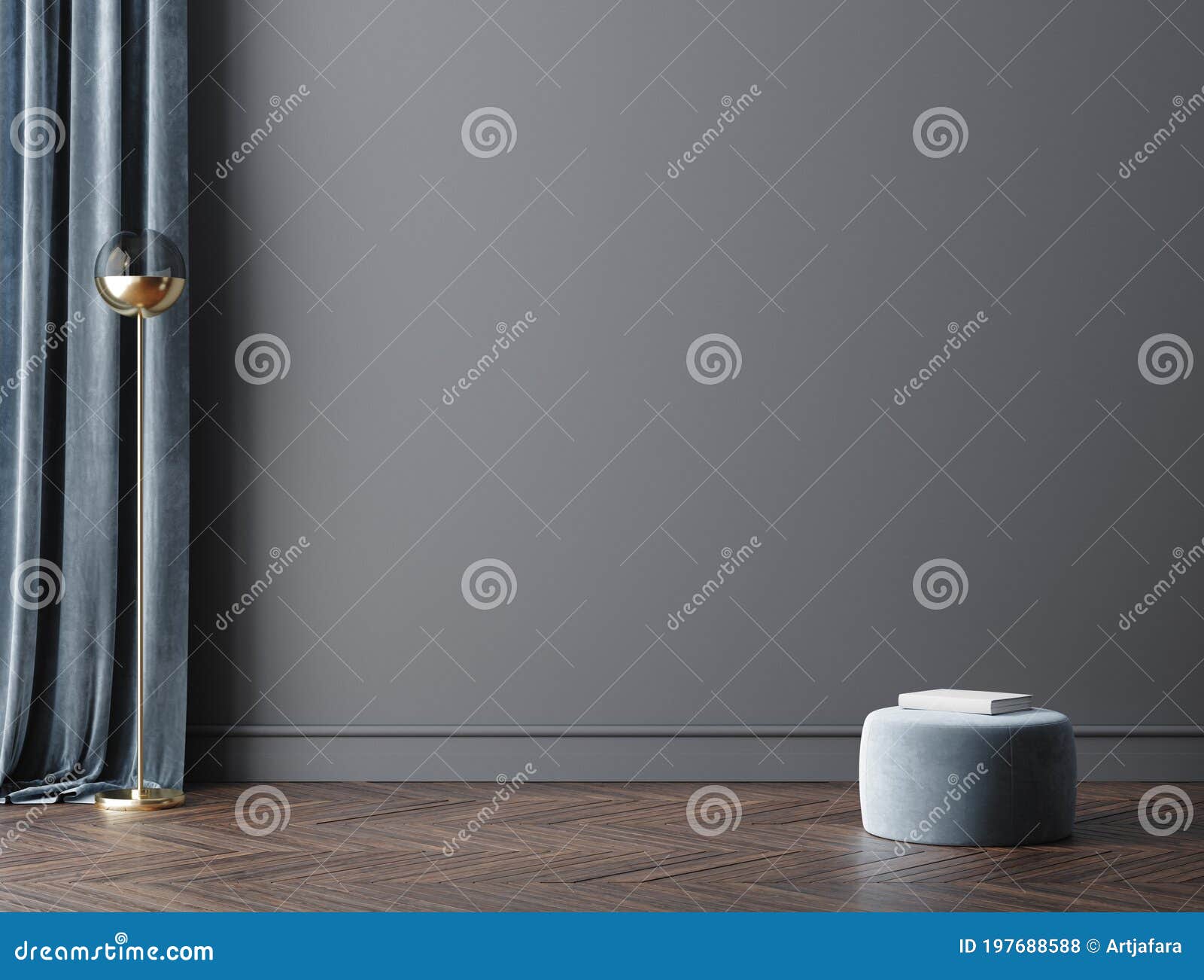 Blank Wall Mock Up in Home Interior Stock Illustration - Illustration ...
