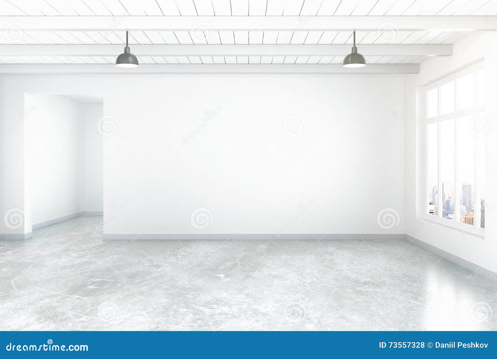 Blank wall in room stock illustration. Illustration of ceiling - 73557328