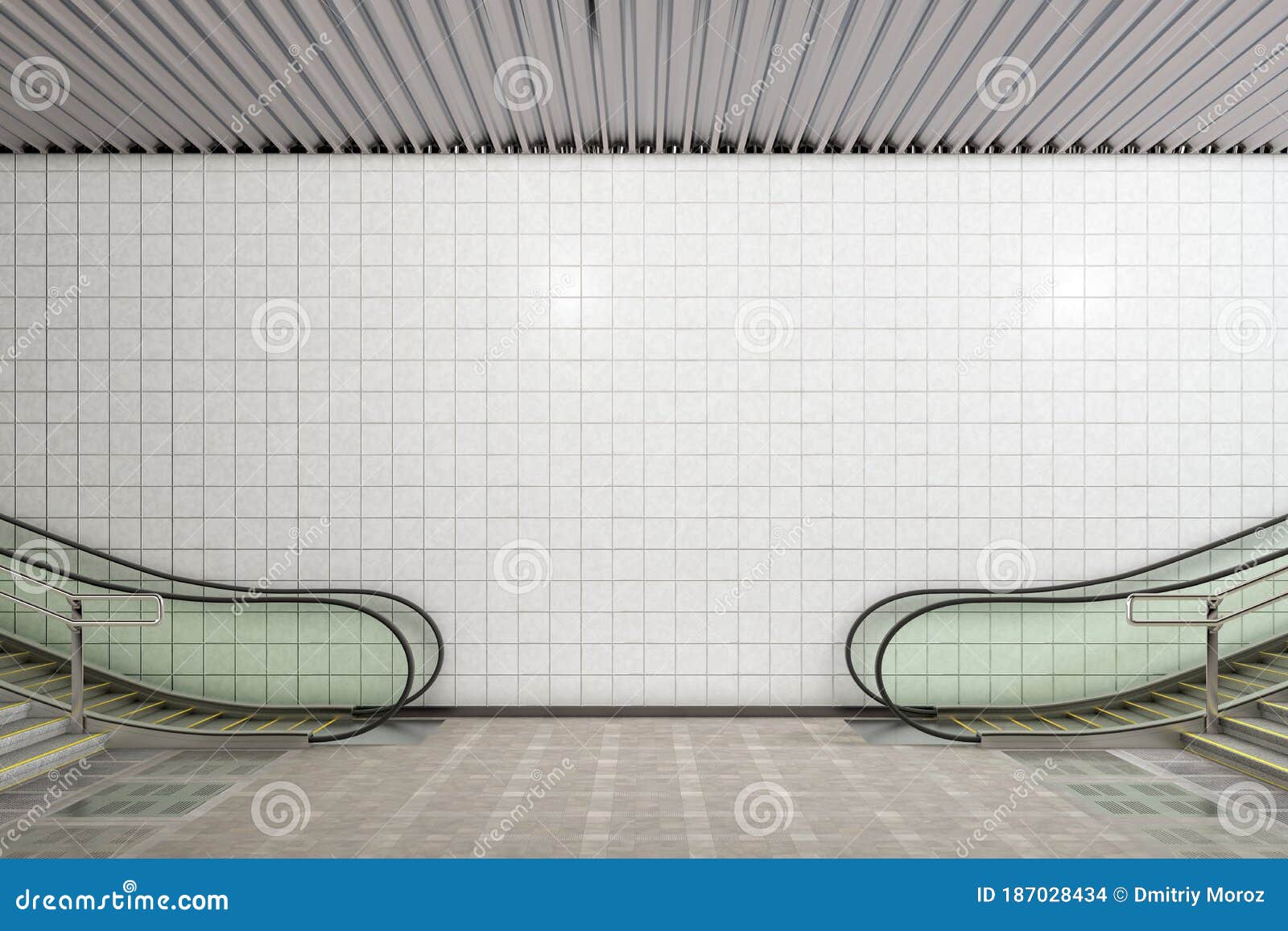 Blank Wall Underground for Advertising Stock Illustration ...