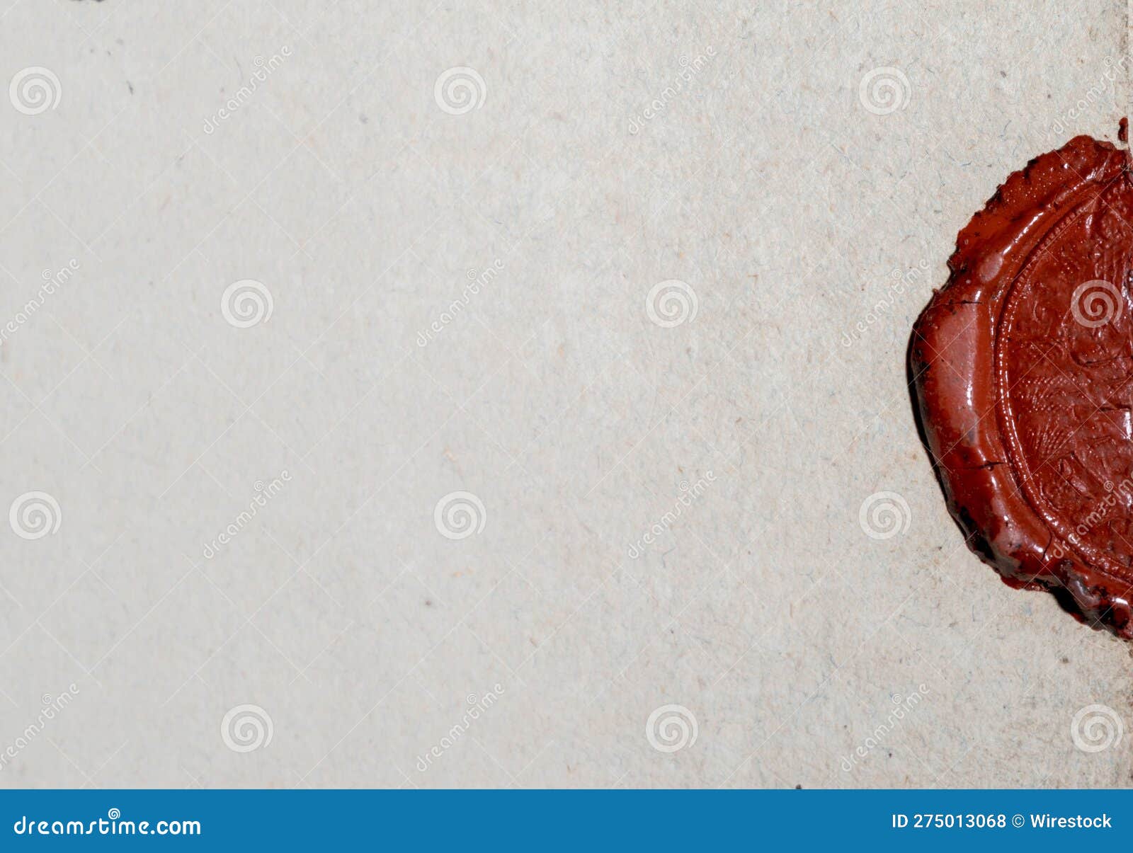Blank Weathered Paper Background with a Part of a Red Seal Visible ...