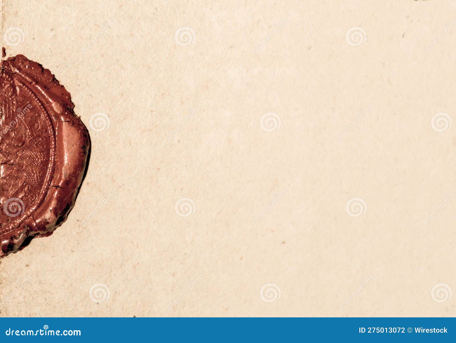 Blank Weathered Paper Background with a Part of a Red Seal Visible ...