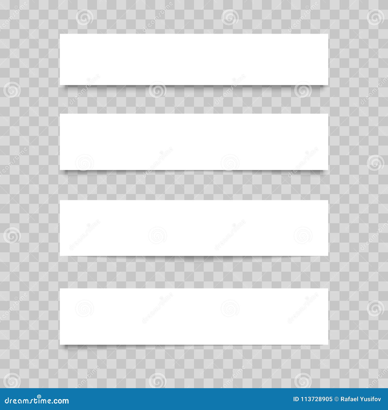 Blank of Web Banner on Transparent Background. Vector. Stock Vector ...