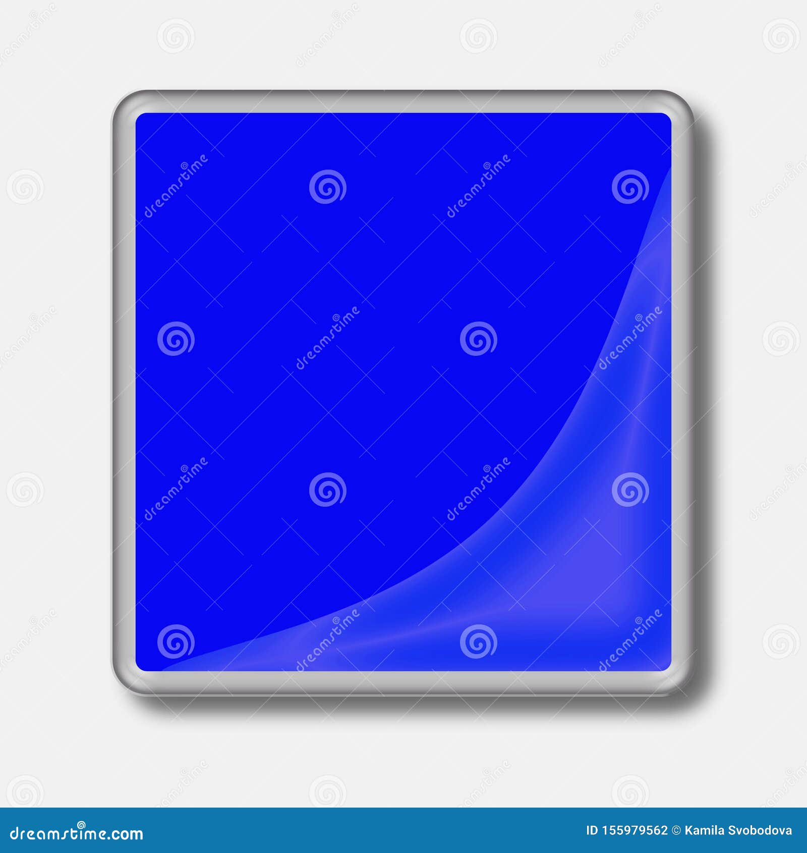 Blank Web Blue Button with Silver Frame . Stock Illustration ...
