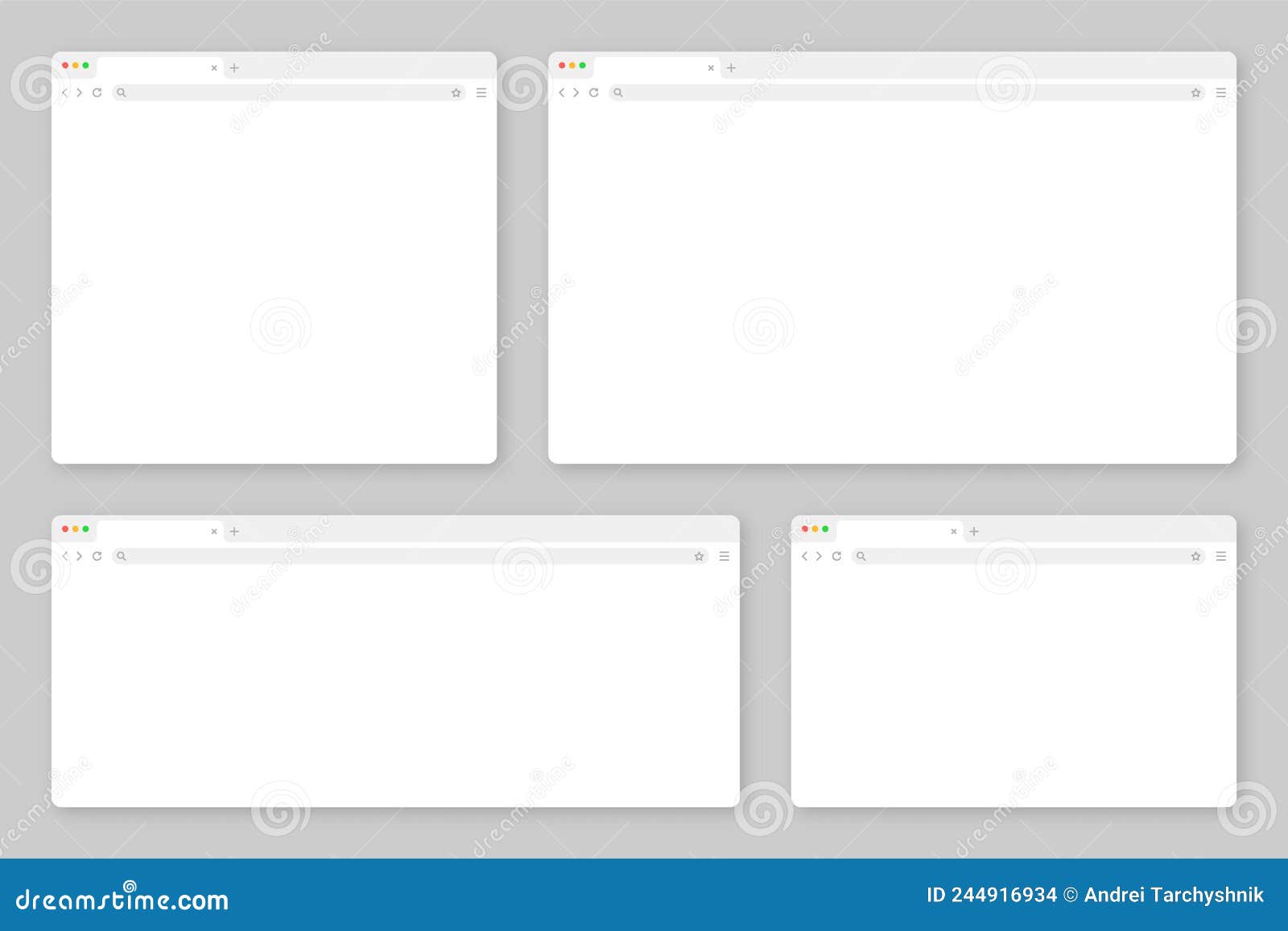 Blank Web Browser Window with Tab, Toolbar and Search Field. Modern ...