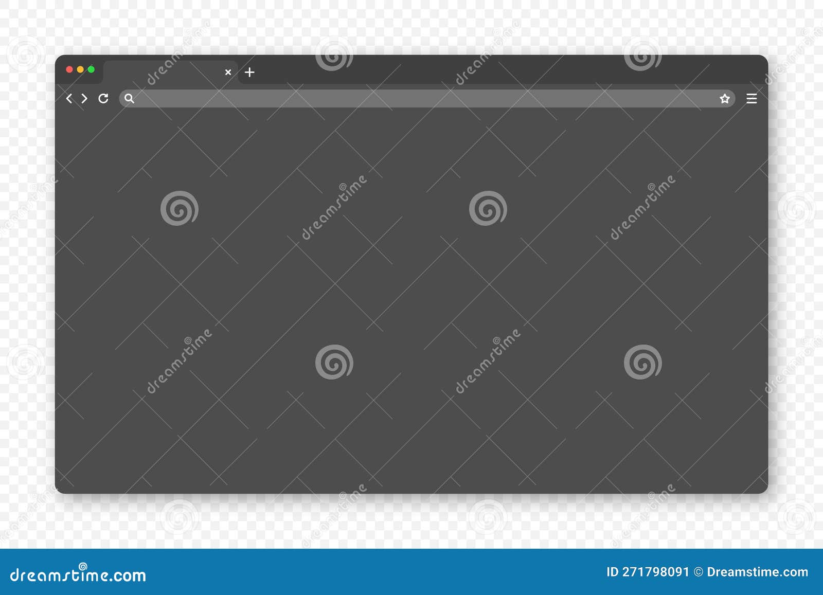 Blank Web Browser Window with Tab, Toolbar and Search Field. Modern ...