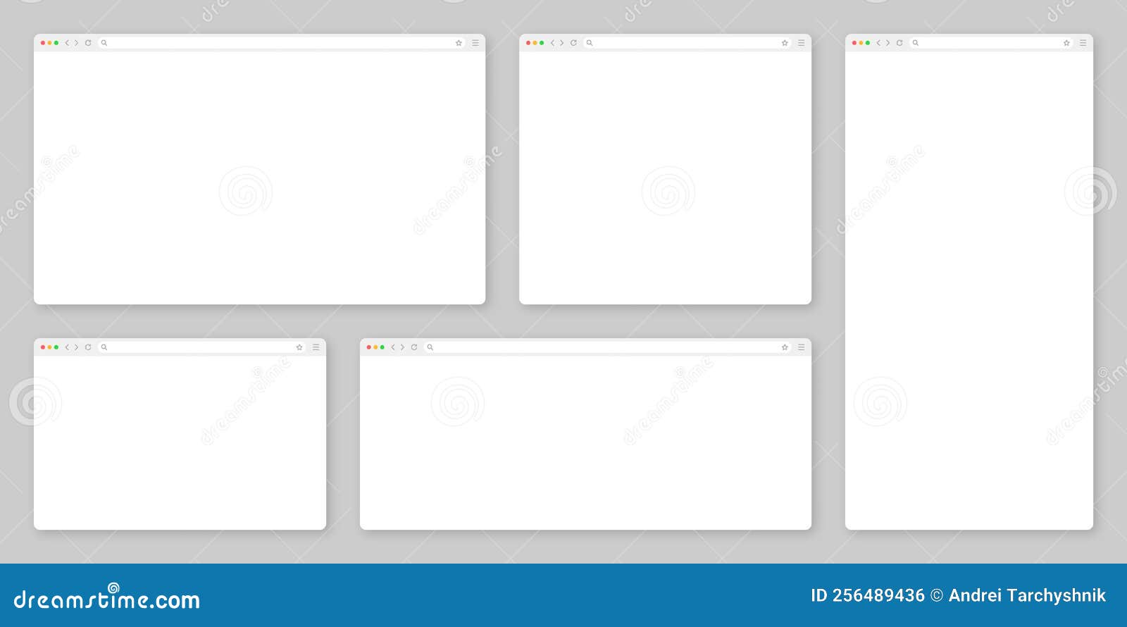 Blank Web Browser Window with Toolbar and Search Field. Modern Website ...