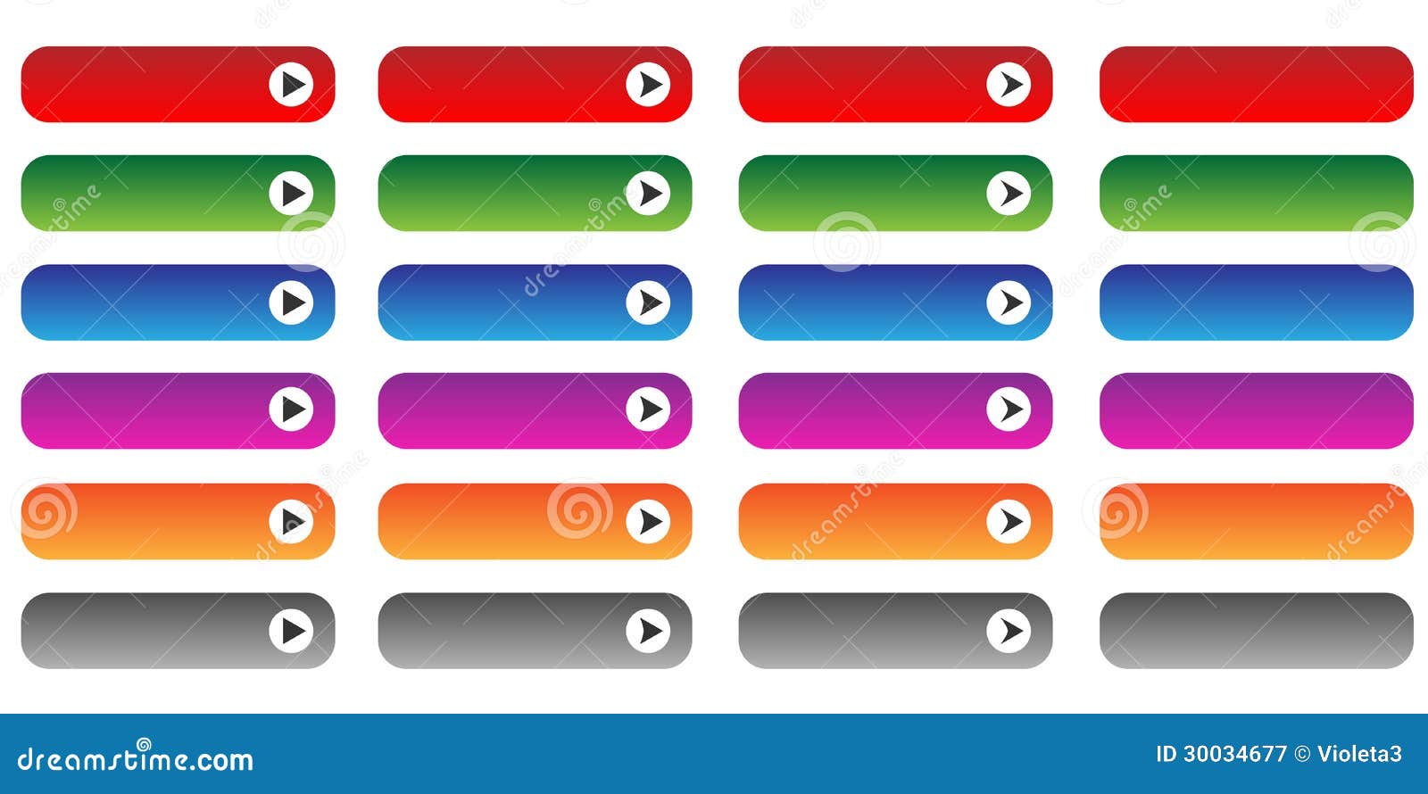 Blank web buttons set stock vector. Illustration of color - 30034677