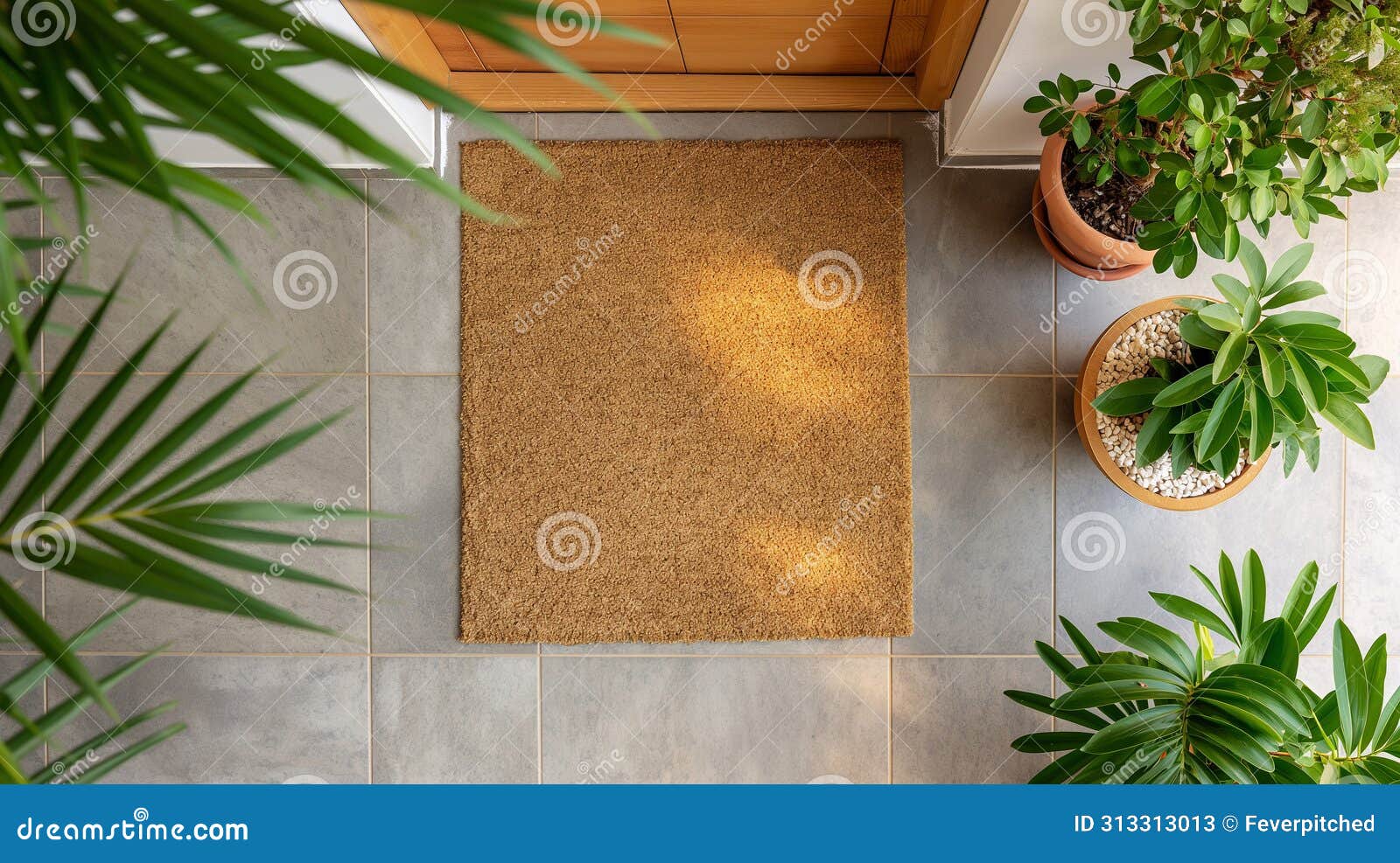 Square Blank Welcome Mat at Custom Front Door of House. Generative AI ...