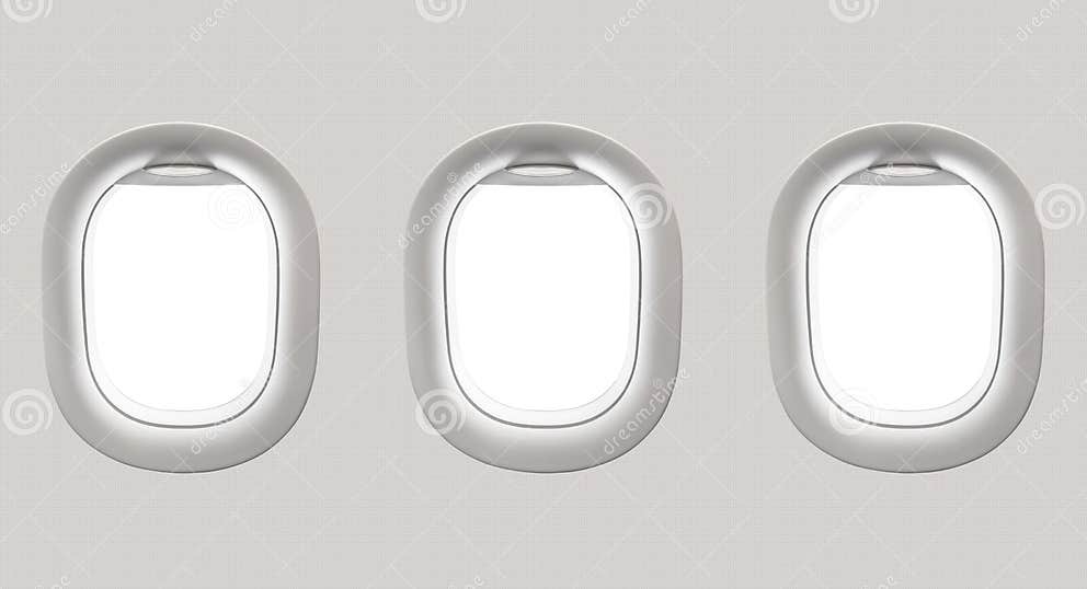 Blank White Airplane Windows Stock Illustration - Illustration of plane ...