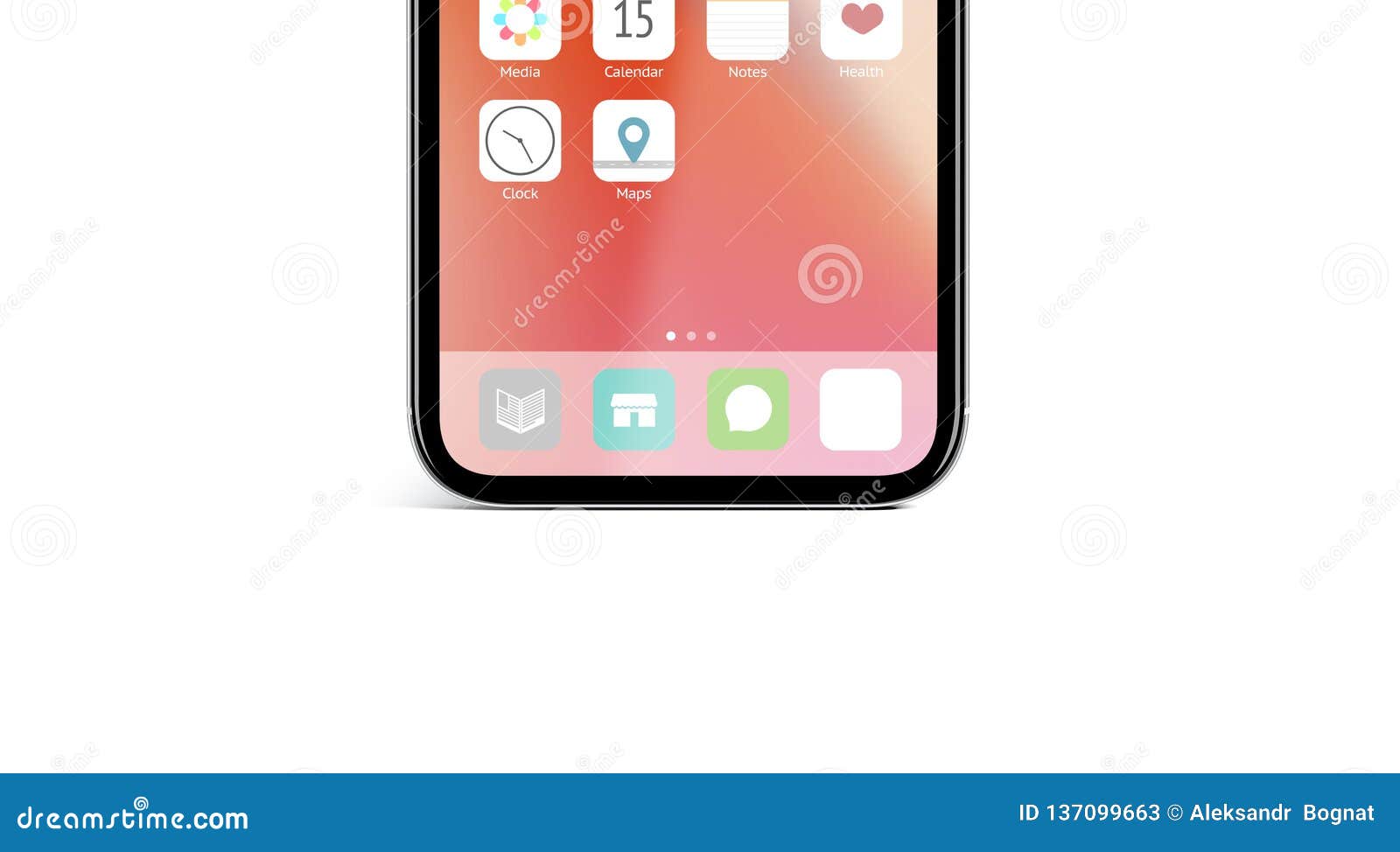 Blank White App Icon on Infiniboard Interface Screen Mockup Stock ...