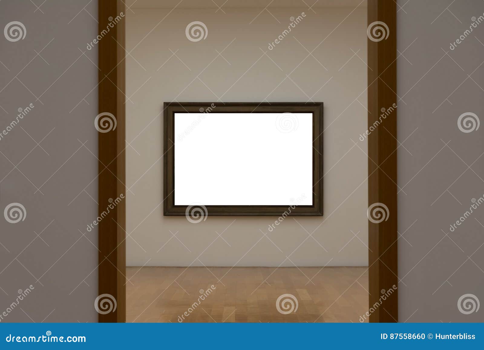 Blank White Art Gallery Frame Picture Wall White Contemporary Mo Stock ...
