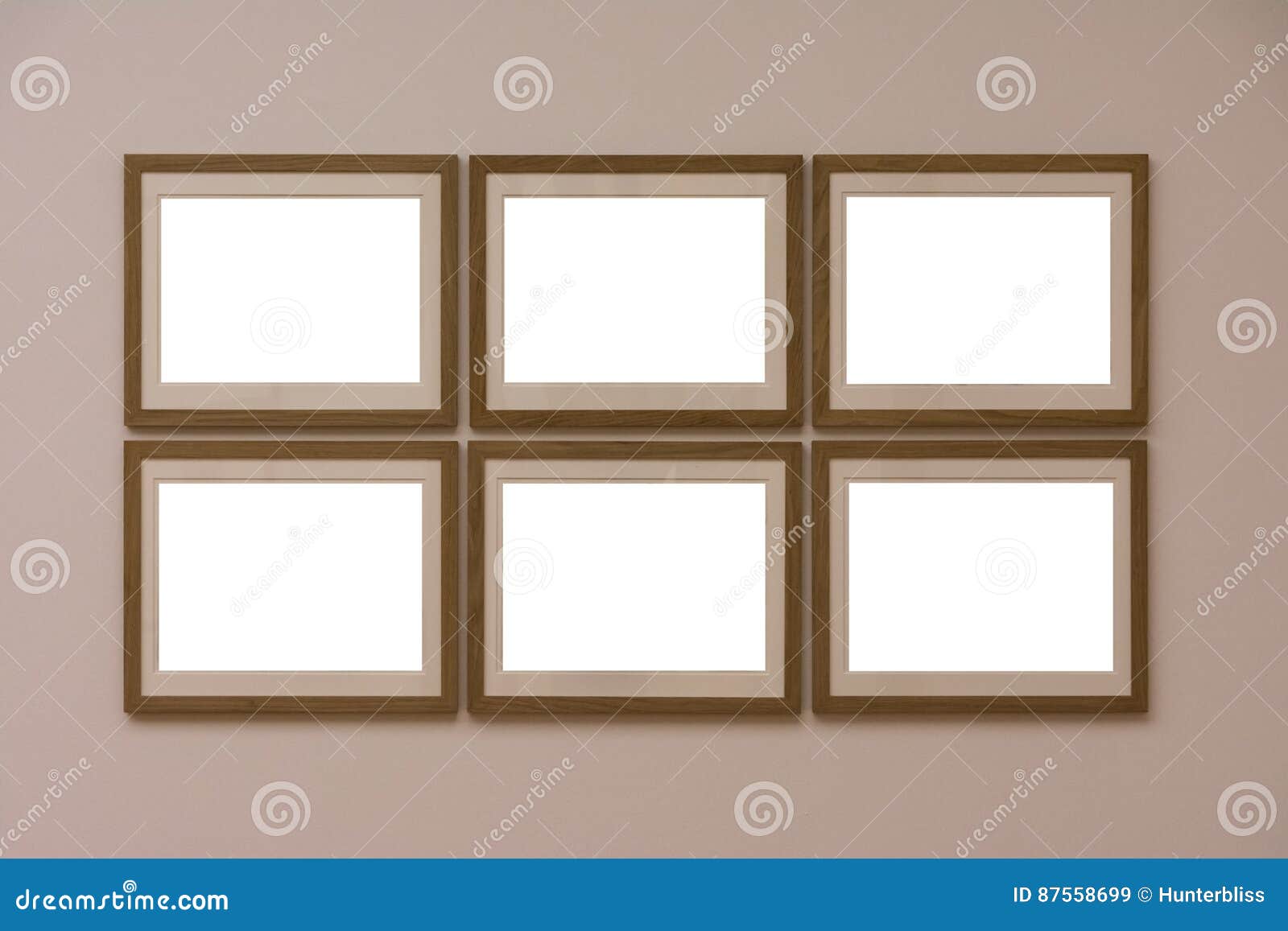 Blank White Art Gallery Frame Picture Wall White Contemporary Mo Stock ...