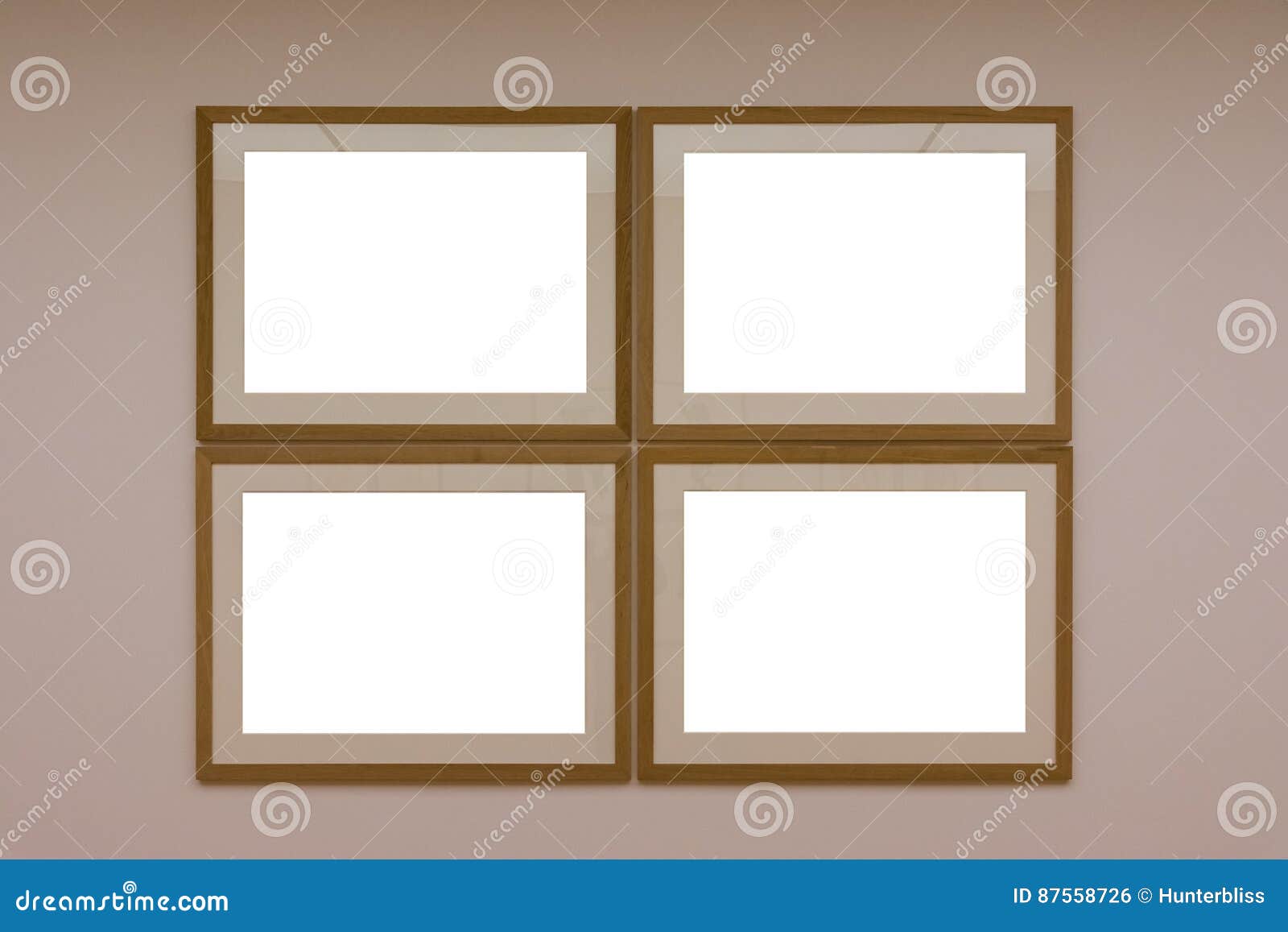 Blank White Art Gallery Frame Picture Wall White Contemporary Mo Stock ...