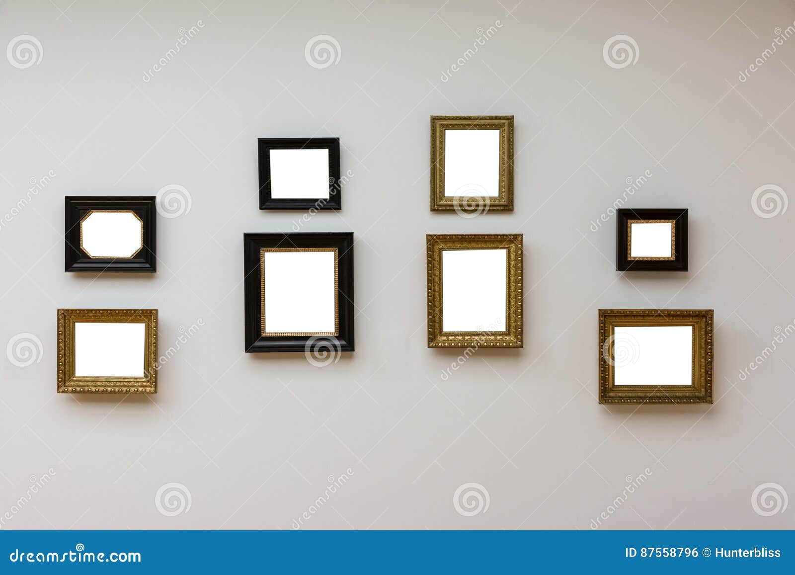 Blank White Art Gallery Frame Picture Wall White Contemporary Mo Stock ...