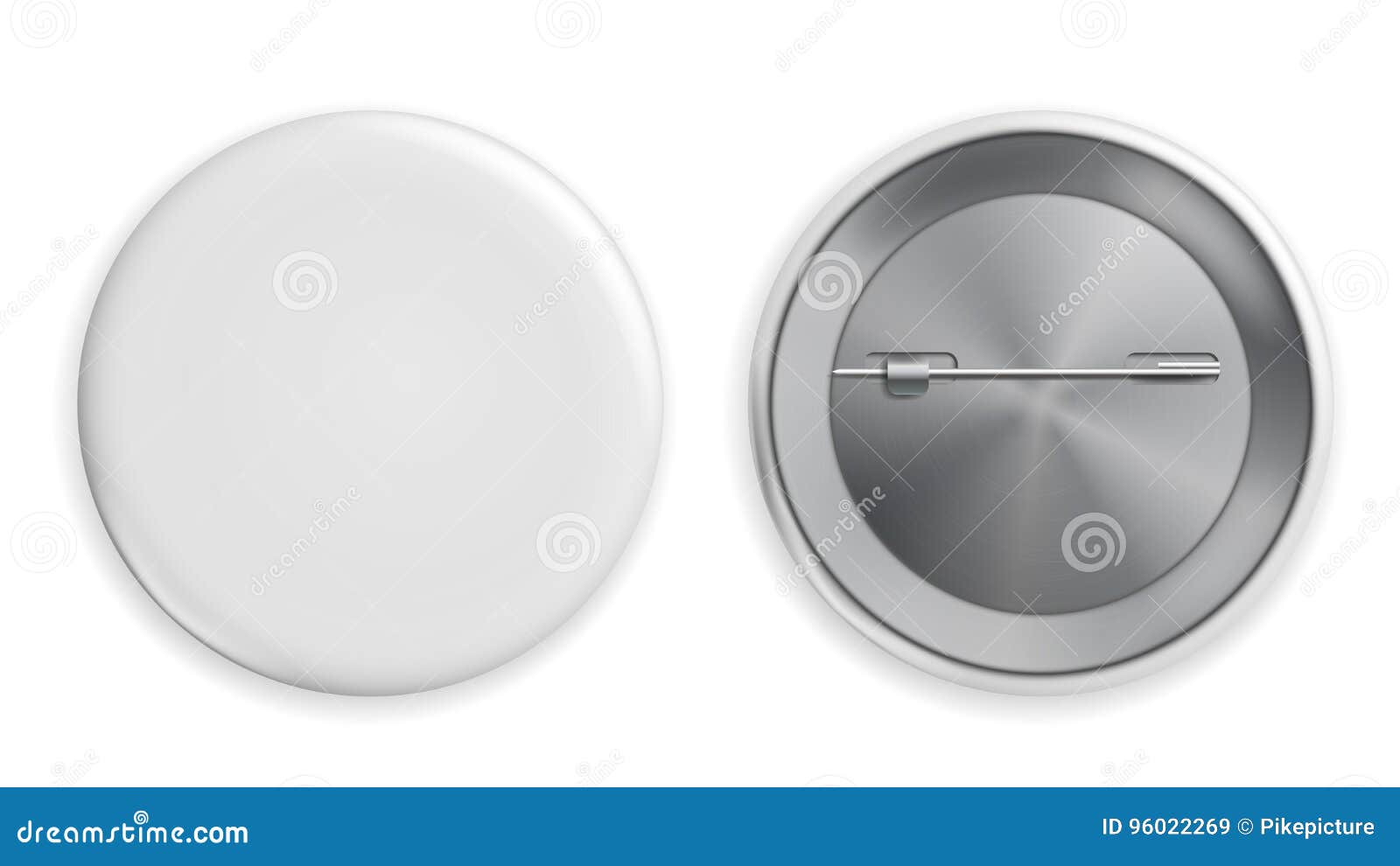 Blank White Badge Vector. Realistic Illustration. Clean Empty Pin ...