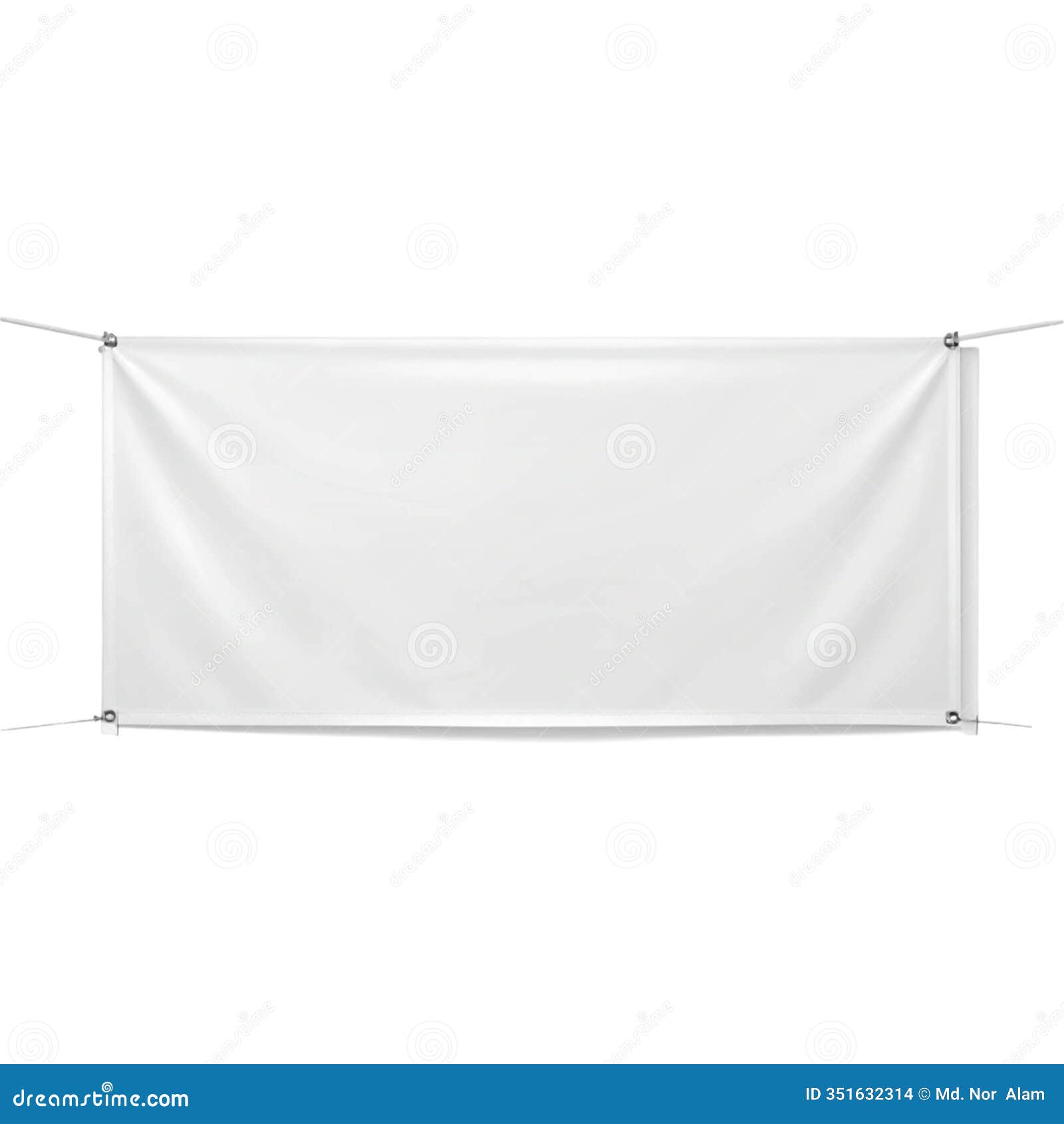 Blank White Banner Isolated on White Background Stock Illustration ...