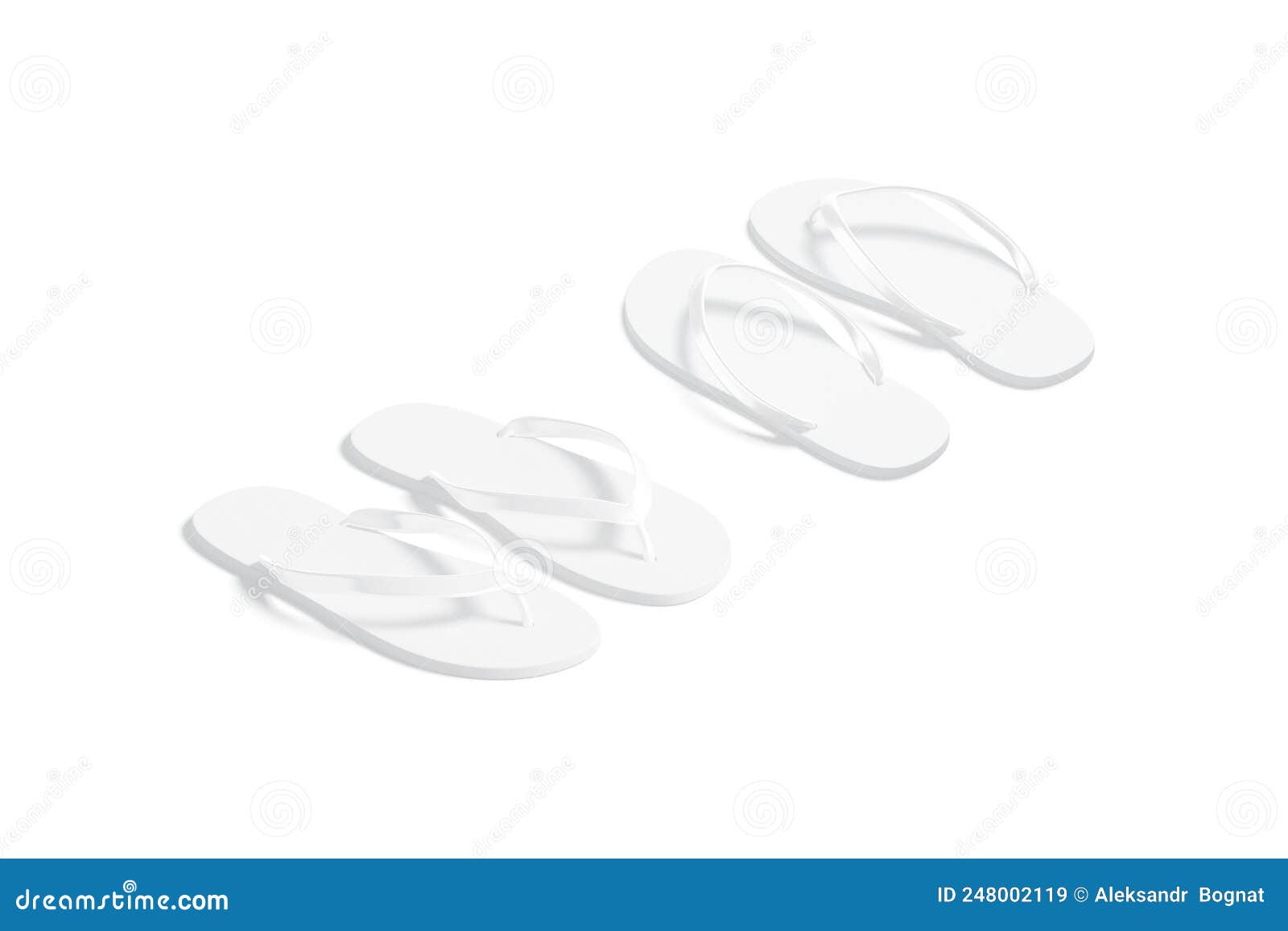 Blank White Beach Slippers Mockup, Side Back View Stock Illustration ...