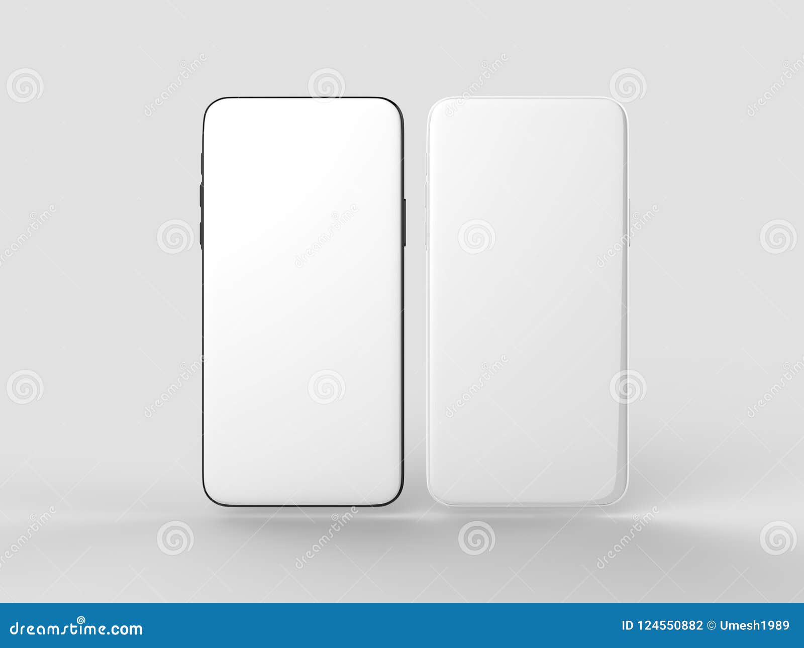 Blank White Bezel less Smart Phone Screen for for Digital Design ...