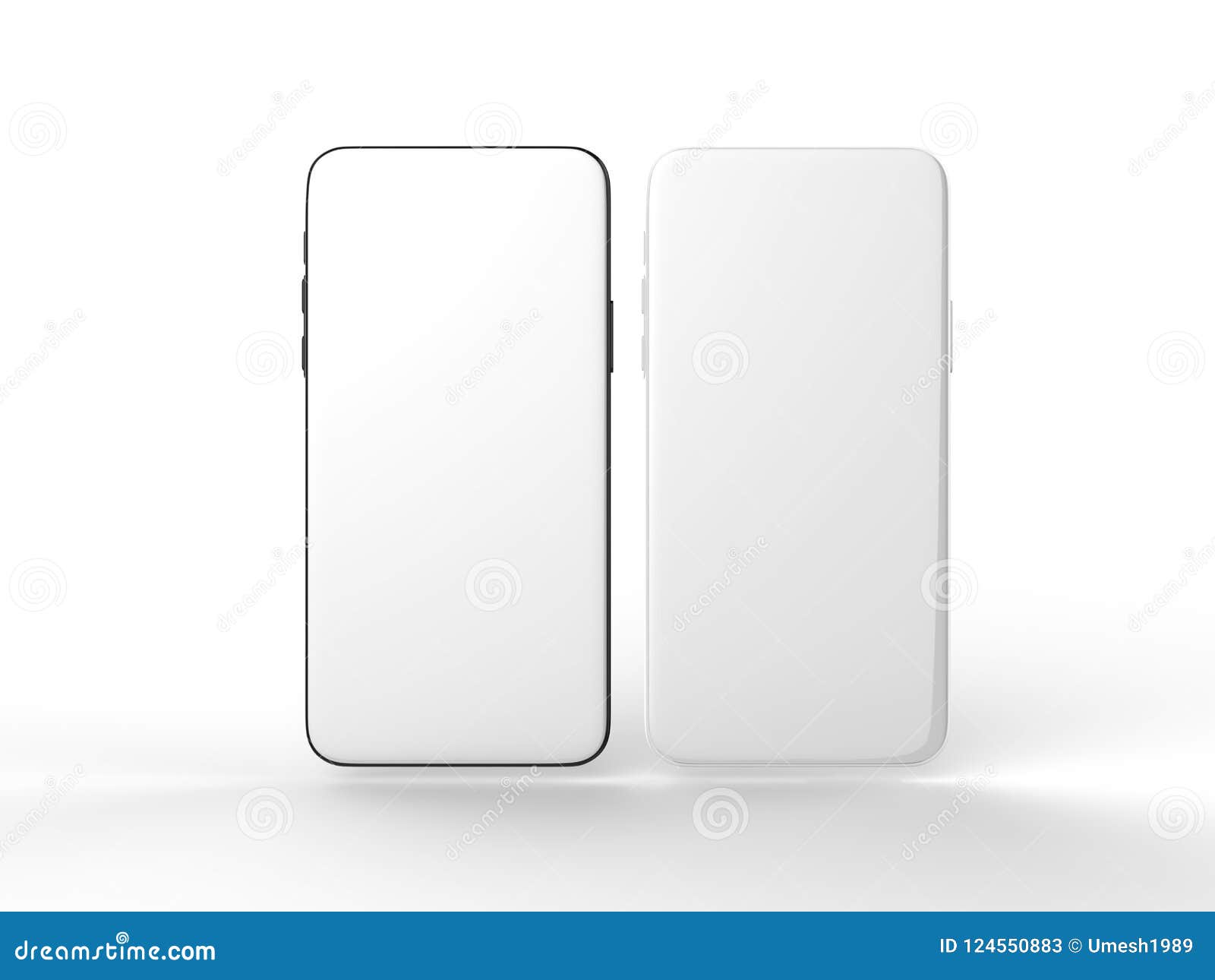 Blank White Bezel less Smart Phone Screen for for Digital Design ...