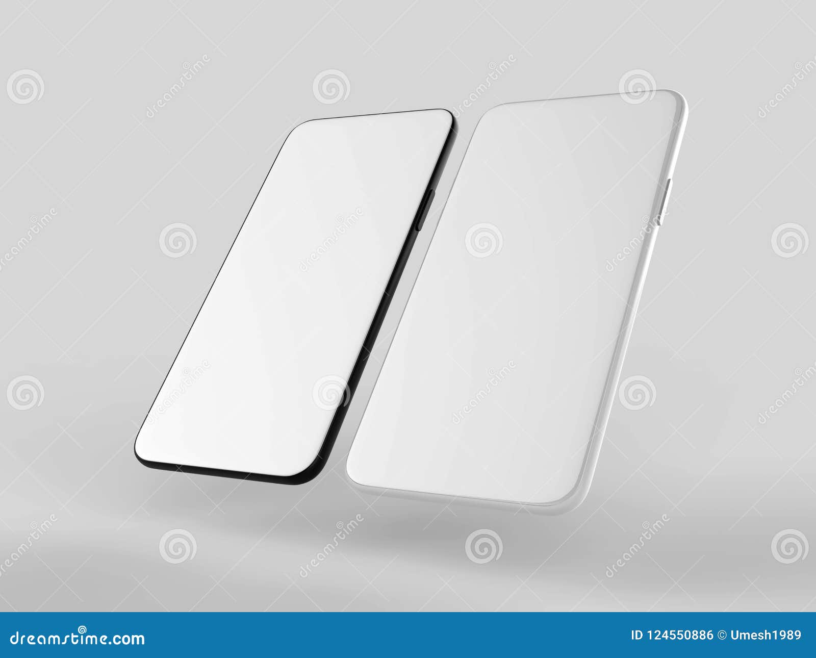 Blank White Bezel less Smart Phone Screen for for Digital Design ...