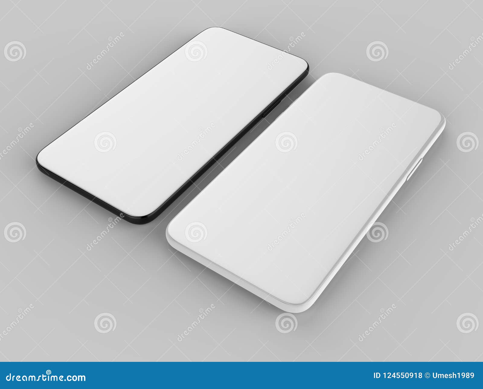 Blank White Bezel less Smart Phone Screen for for Digital Design ...