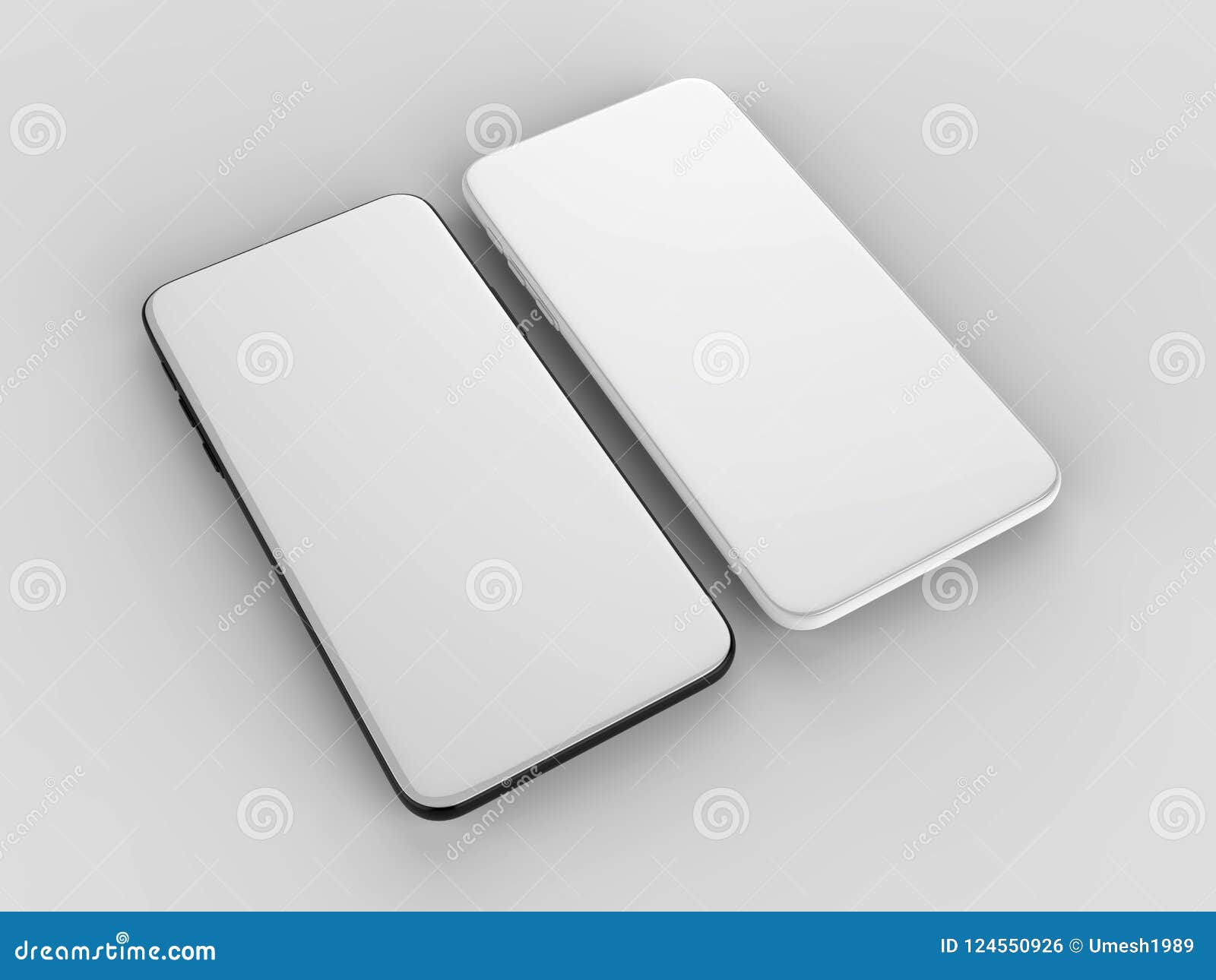 Blank White Bezel less Smart Phone Screen for for Digital Design ...