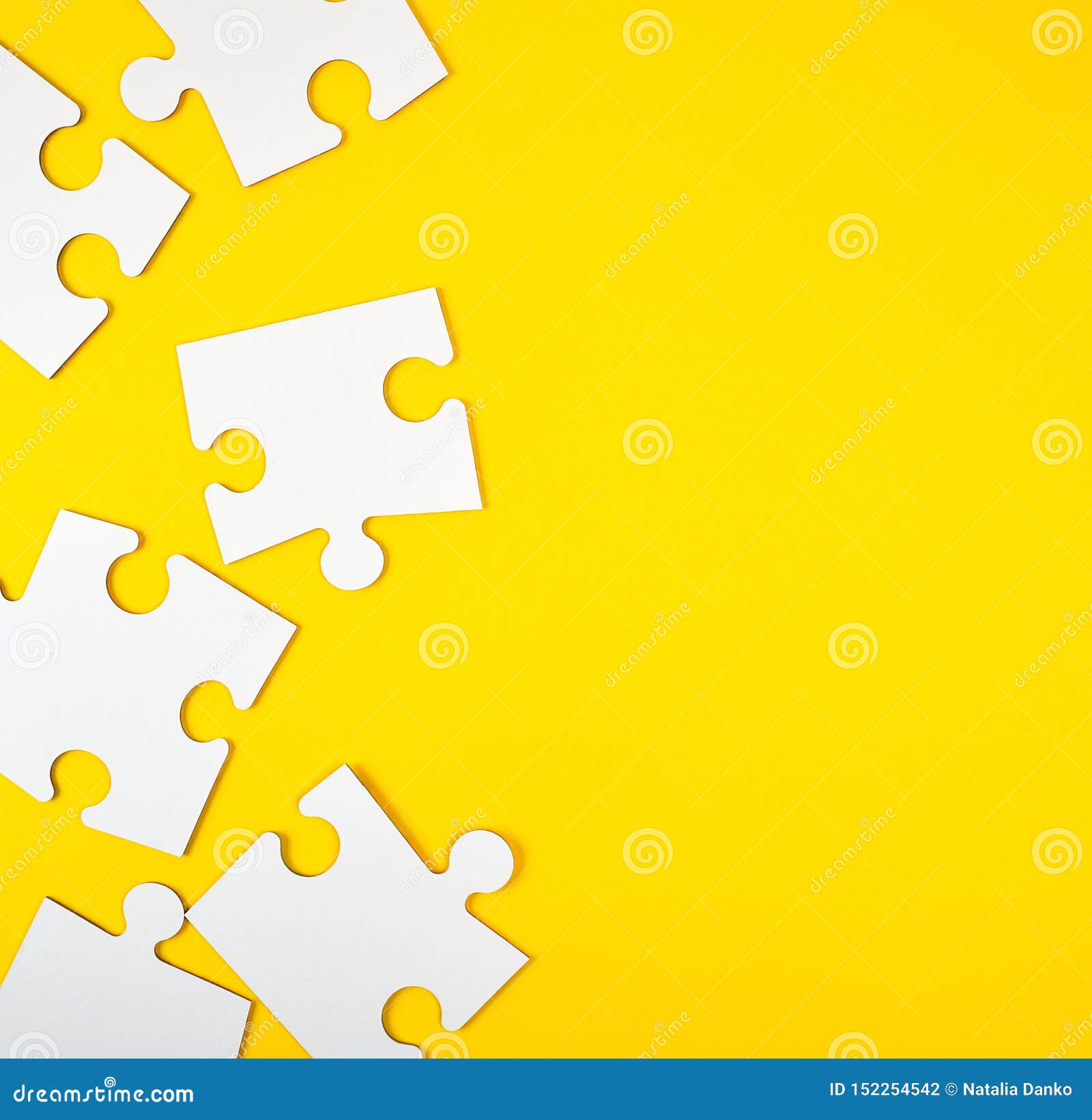 Blank White Big Puzzles on Yellow Background Stock Photo - Image of ...