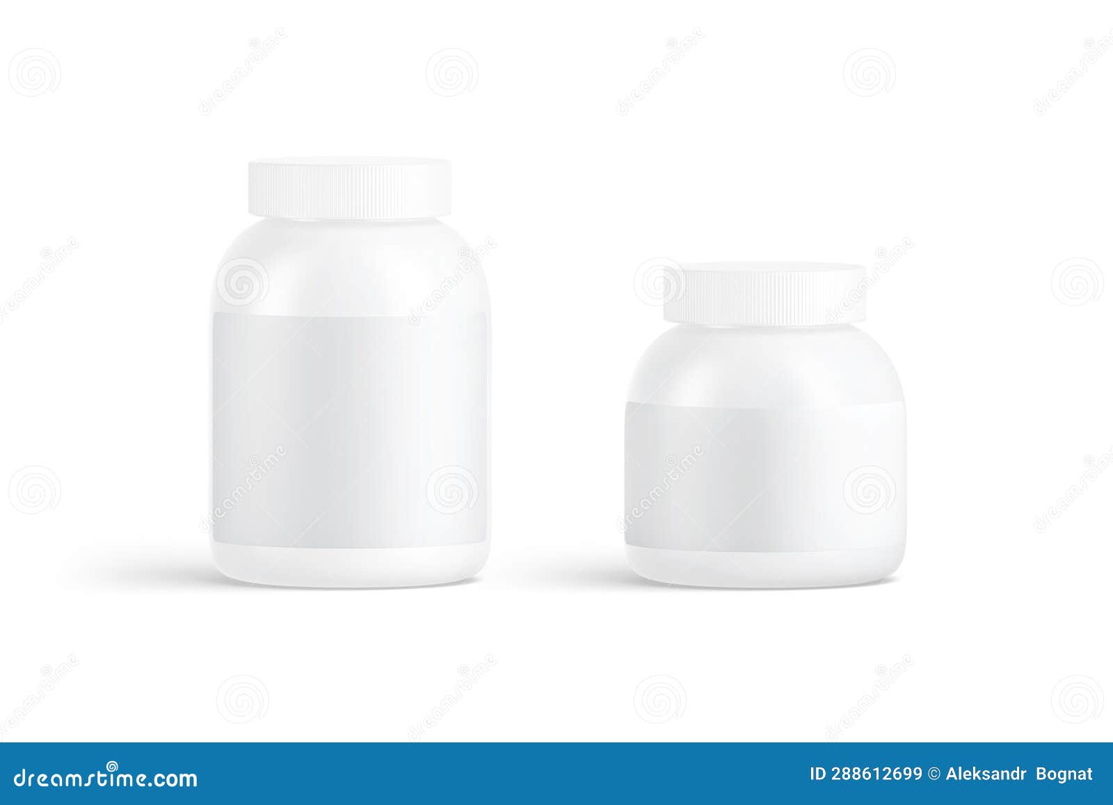 Blank White Big and Small Protein Can Mockup, Front View Stock ...
