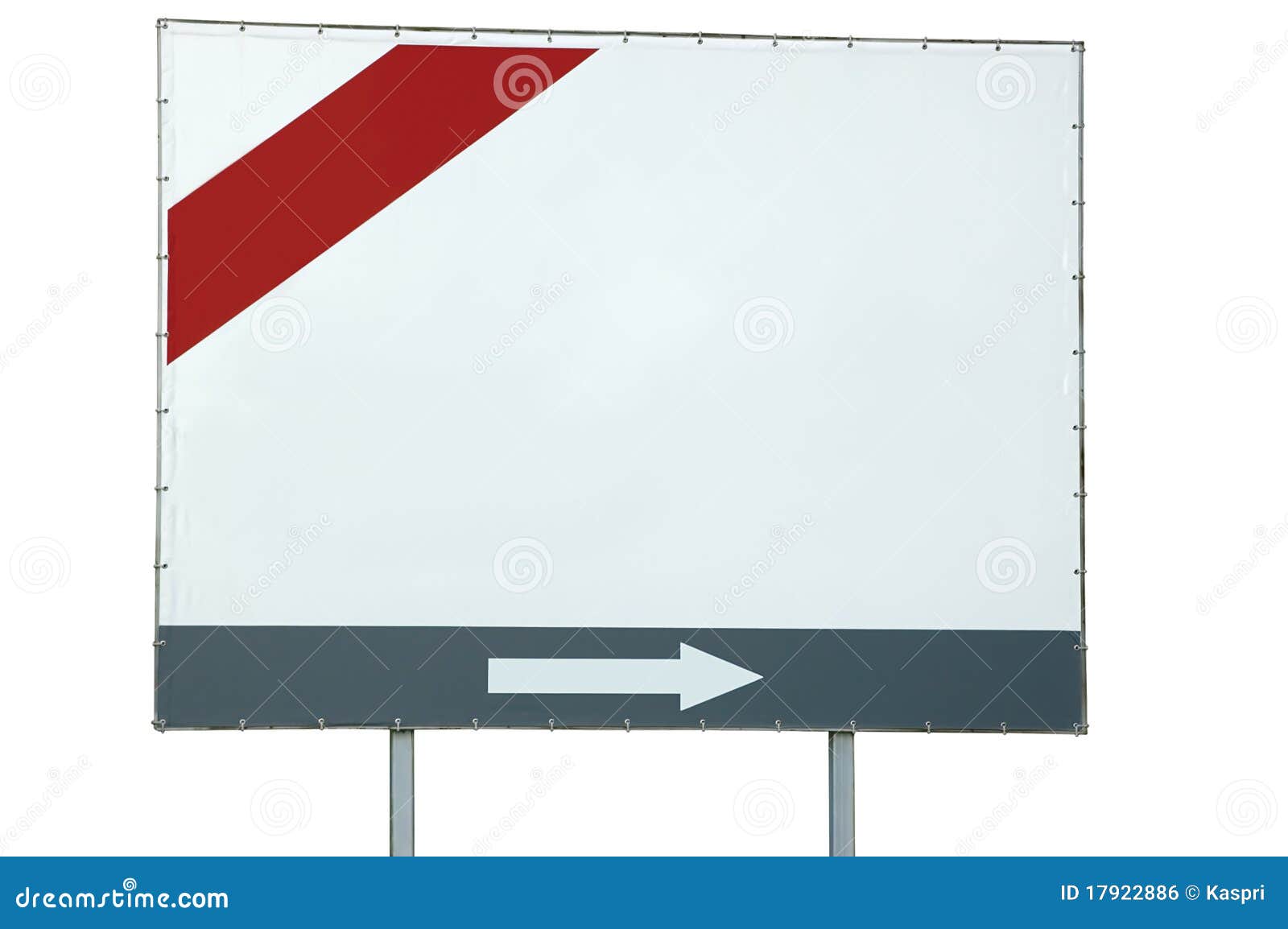 Blank White Billboard Red Grey Bar Arrow Isolated Stock Photo - Image ...