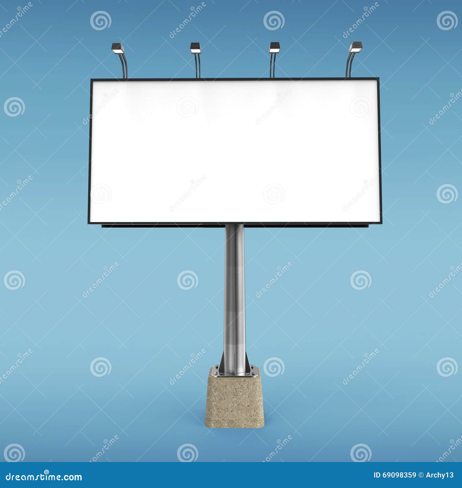 Blank White Billboard Template . Render for Your Special Design ...