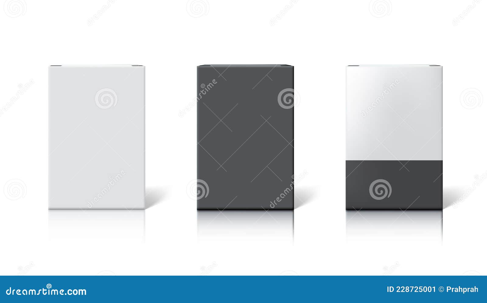 Blank White and Black Cardboard Box Front View Stock Vector ...